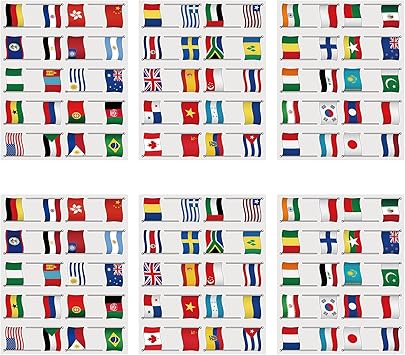 Amazon.com: 120 Pcs World National Flag Stickers DIY Decor for Kids ...