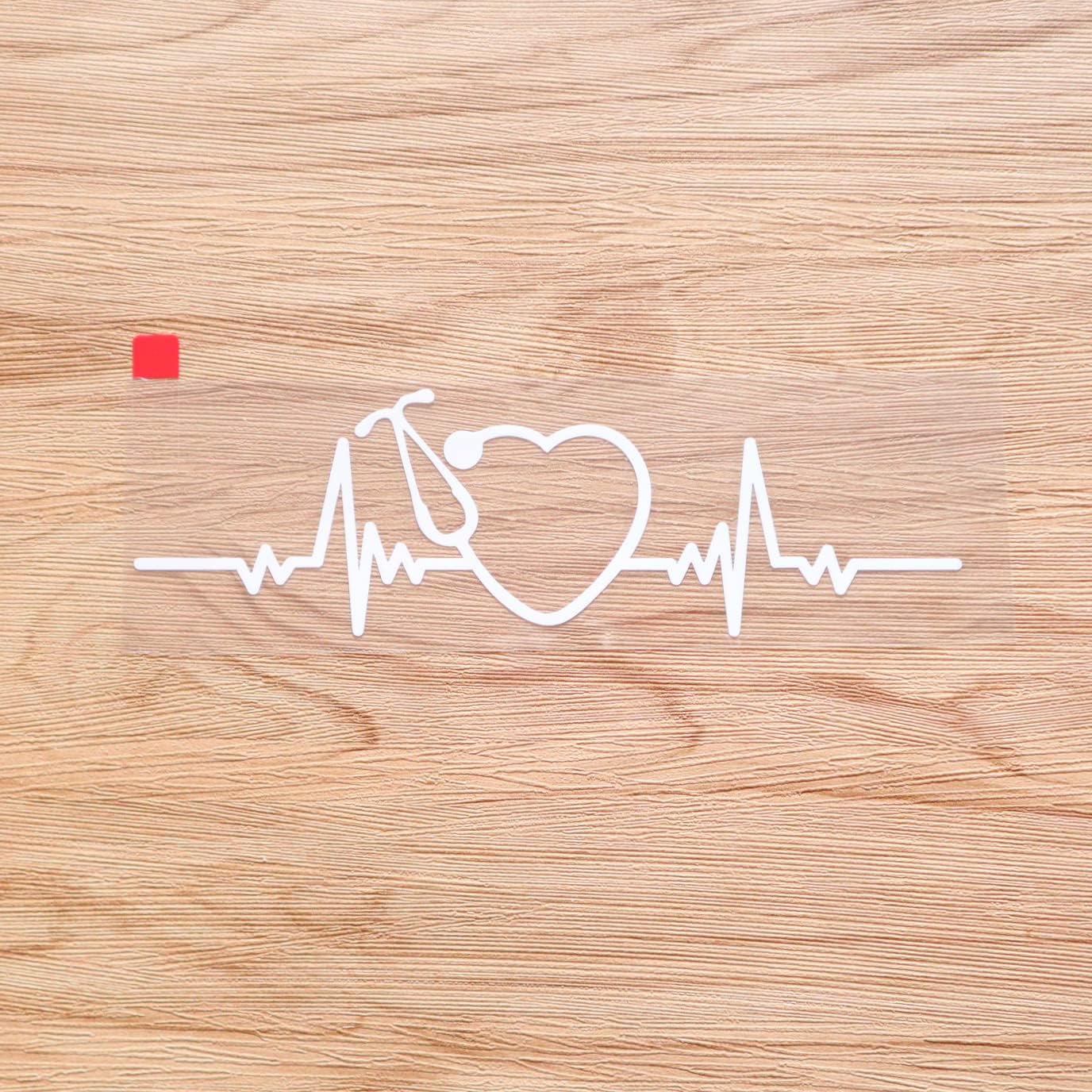 Amazon.com: Nurse Stethoscope Heartbeat Lifeline Heart Shape Sticker ...