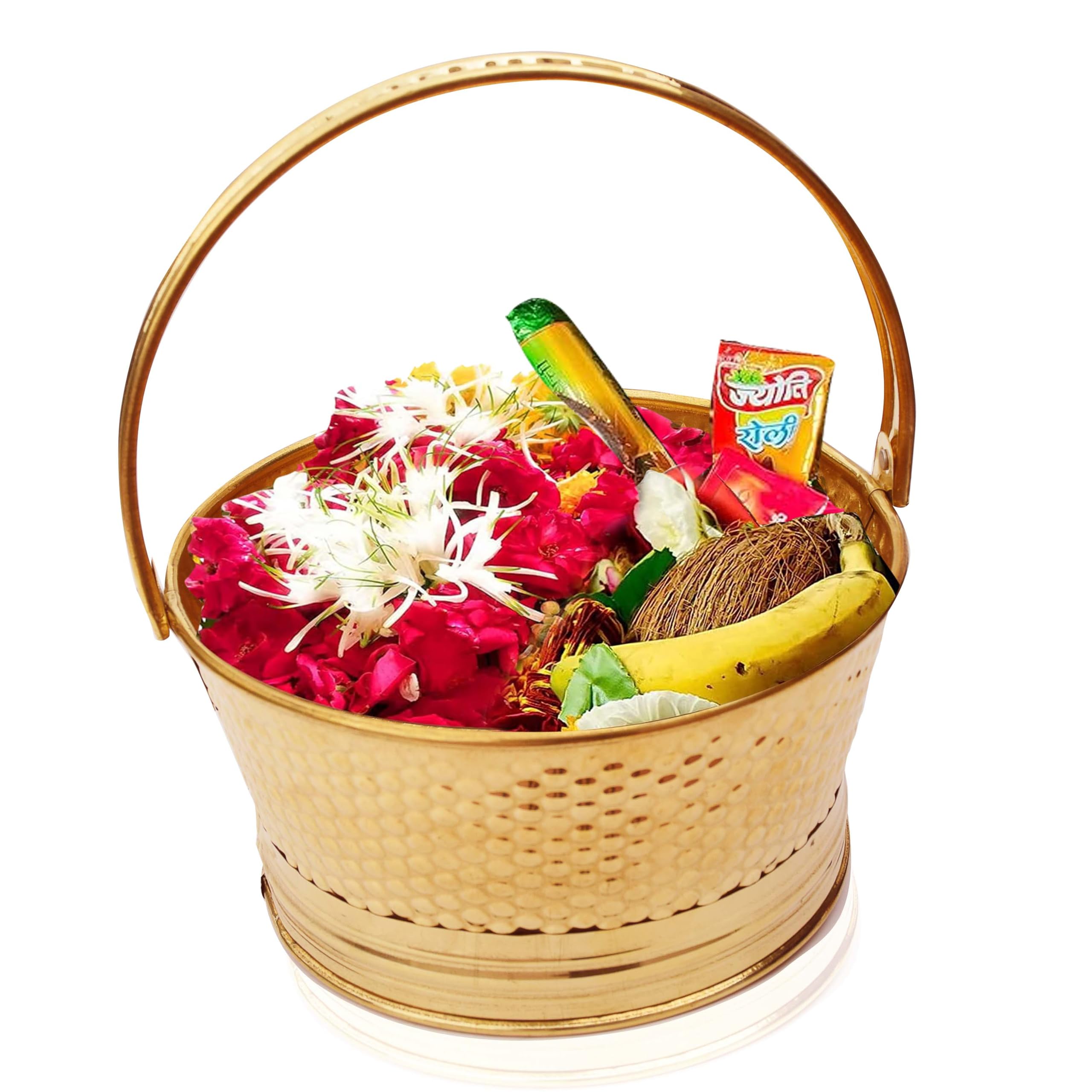 Pure Source India Brass Traditional Pooja Basket/Pooja Daliya for ...