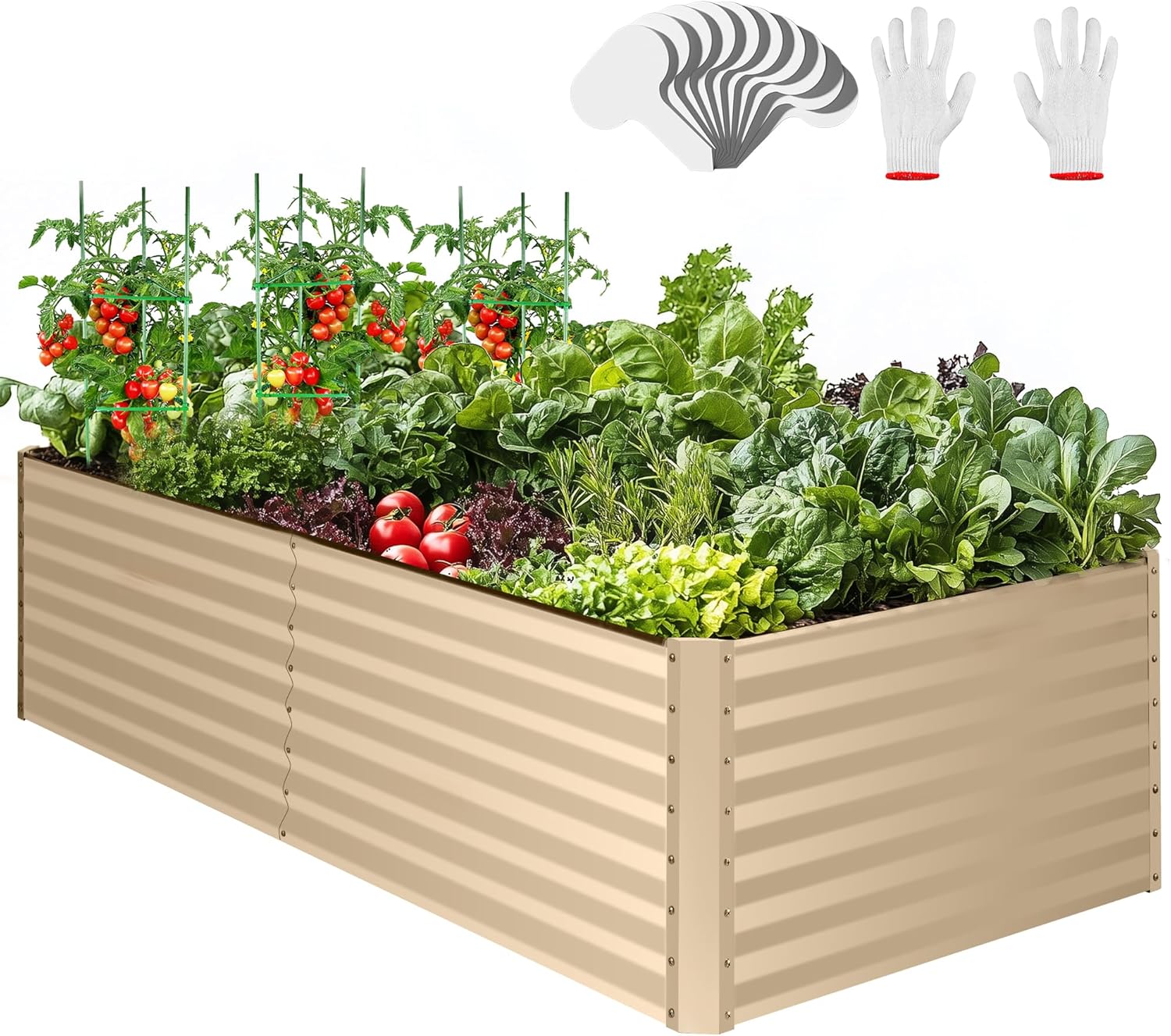 soges Raised Garden Bed,8 x 4 x 2 Ft Elevated Galvanized Planter Box ...