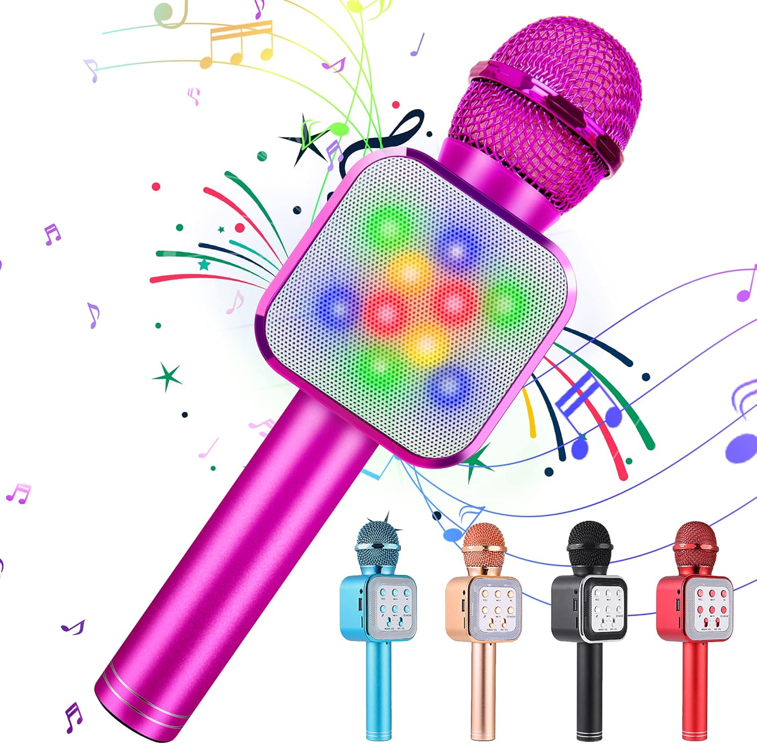 Amazon.com: KIDWILL Wireless Bluetooth Karaoke Microphone for Kids, 5 ...