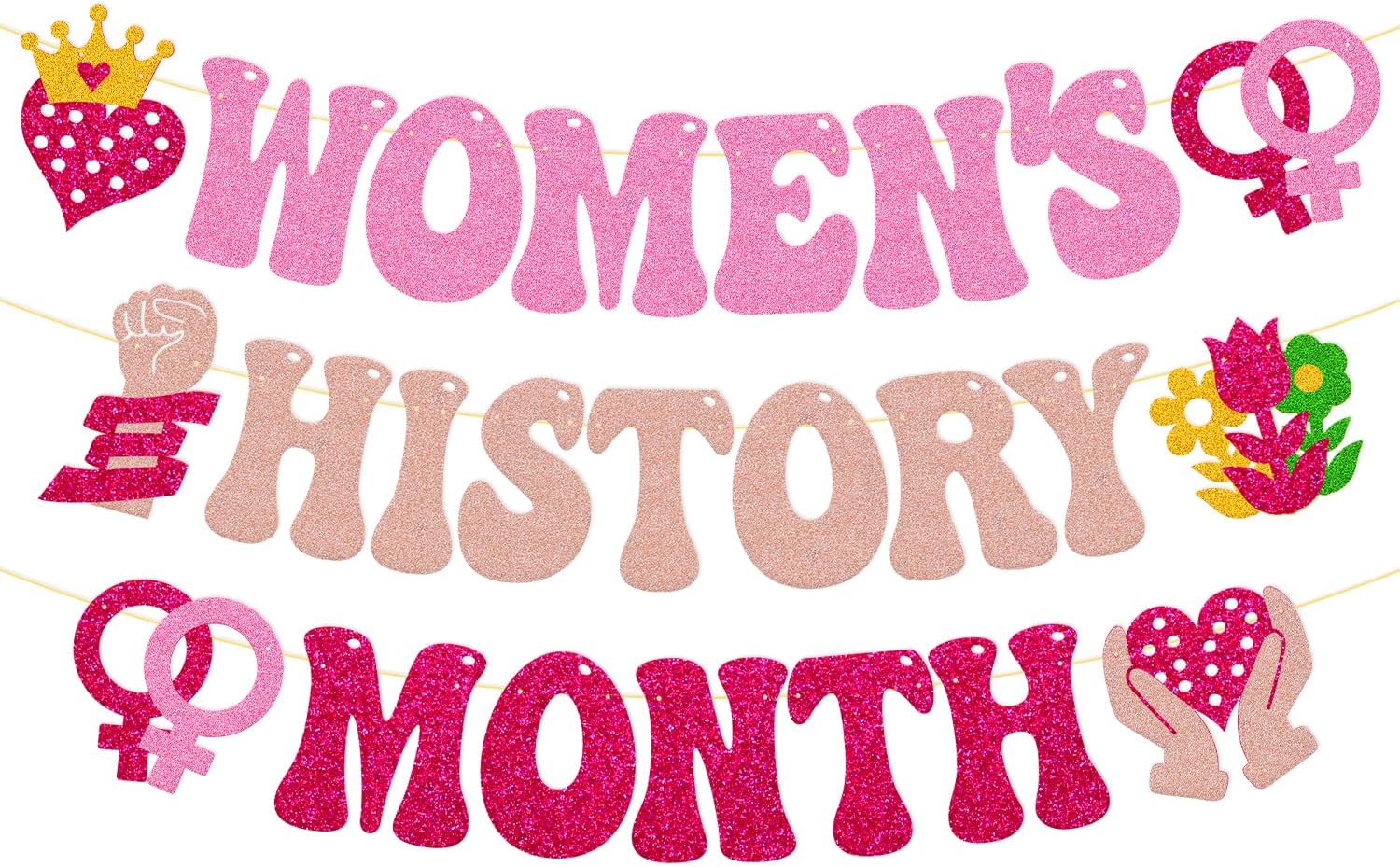 Amazon.com: Empowered Women Empower the World Glitter Banner Women’s ...