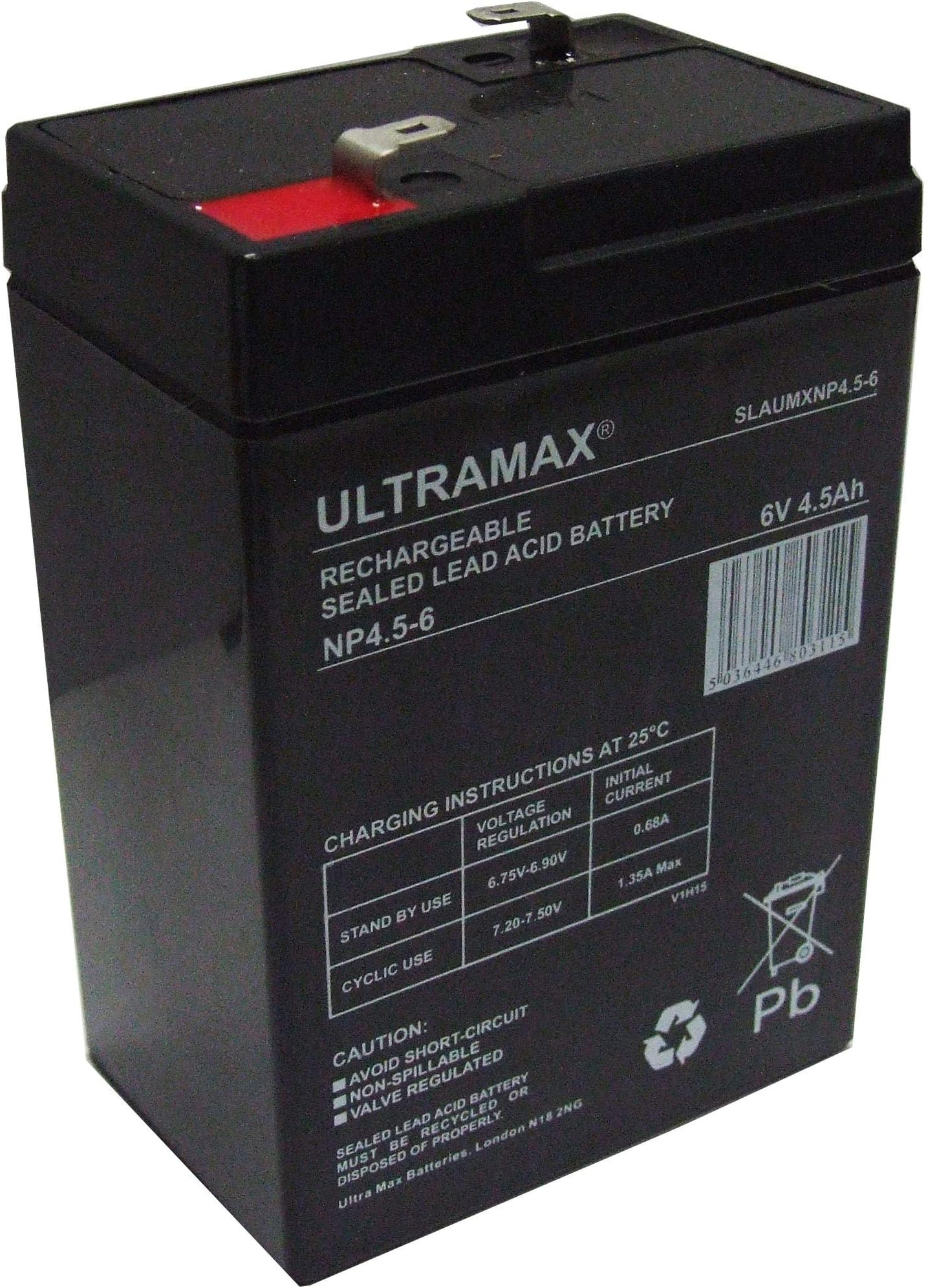 ULTRAMAX NP12-6, 6v 12Ah 20HR (as 10Ah) Rechargeable Toy Car Battery ...