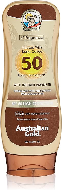 Australian Gold Sun Lotion SPF 50 with instant bronzer 237 ml : Amazon ...