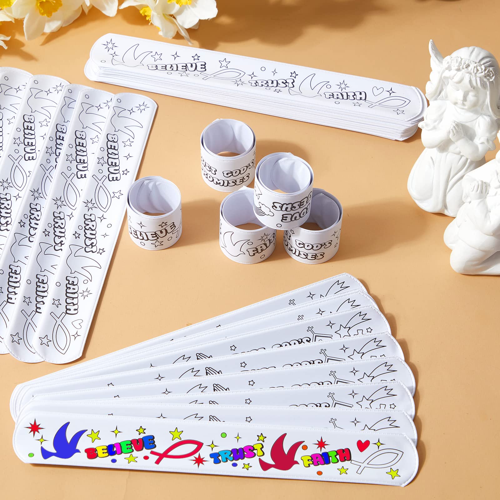 Snapklik.com : Color Your Own Faith Slap Bracelets Jesus Bracelets For ...