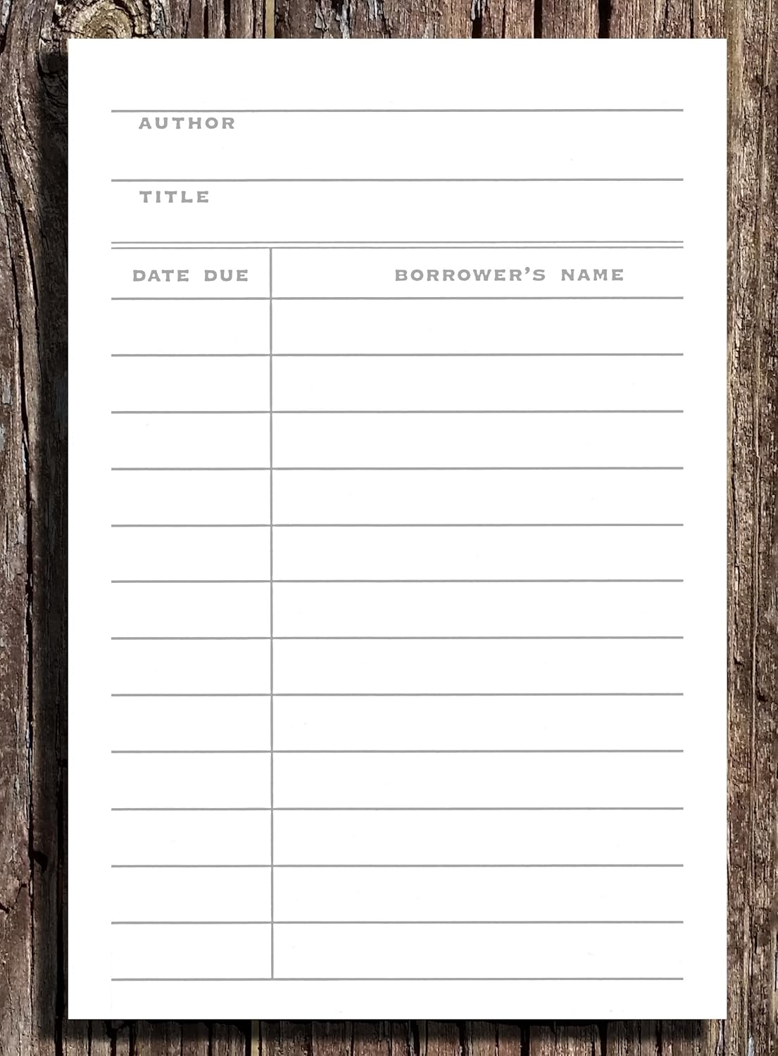 Alitaver Library Card Notepad Set of 2-50 Sheets Each, 100 Sheets Total ...