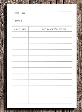 Alitaver Library Card Notepad Set of 2-50 Sheets Each, 100 Sheets Total ...