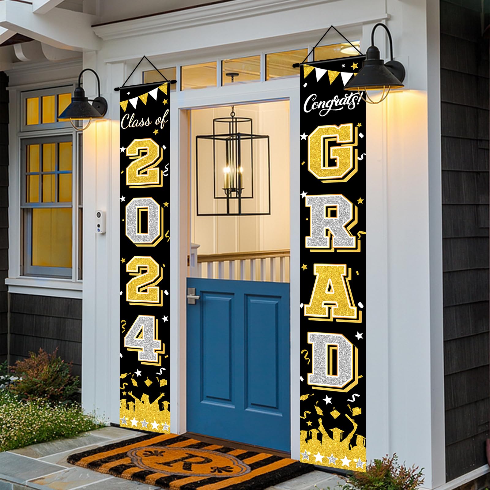 Snapklik.com : Graduation Banner Class Of 2024, Large Black & Gold ...