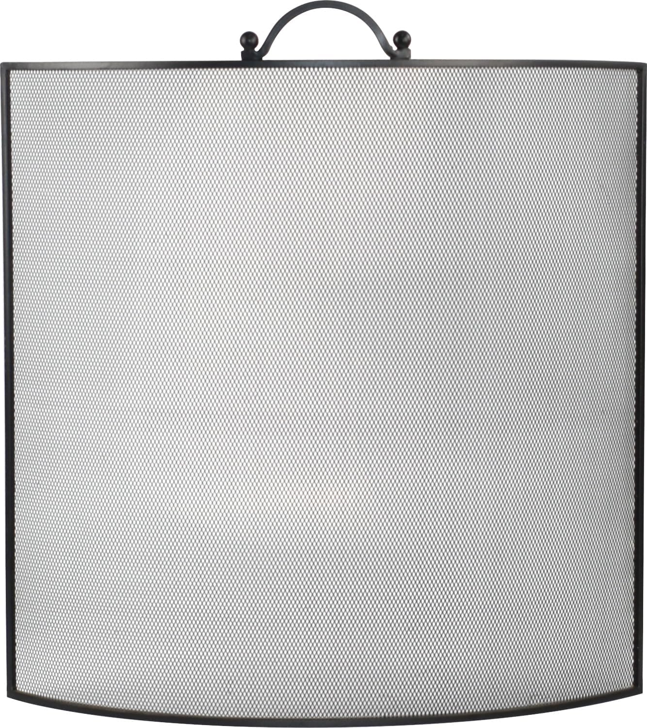 Black Pavise Single Screen Fireplace Fire Guard Spark Protection ...