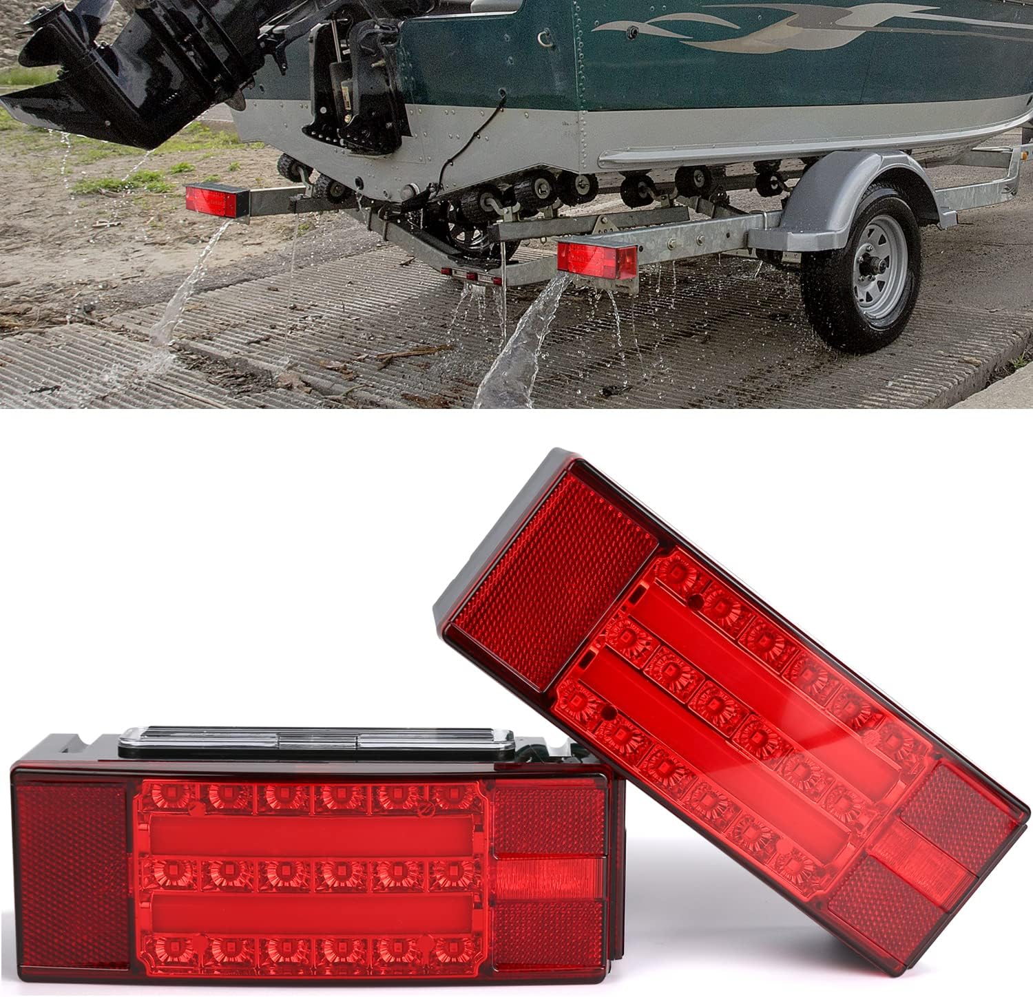 Amazon.com: LINKITOM New Halo Rectangular Submersible LED Trailer Light ...