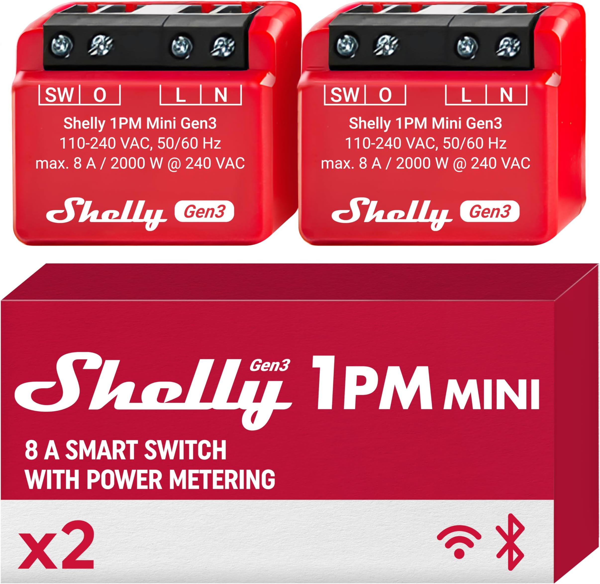Shelly 1 Mini Gen3, Relè Intelligente WiFi e Bluetooth, 1 Canale, 8A ...