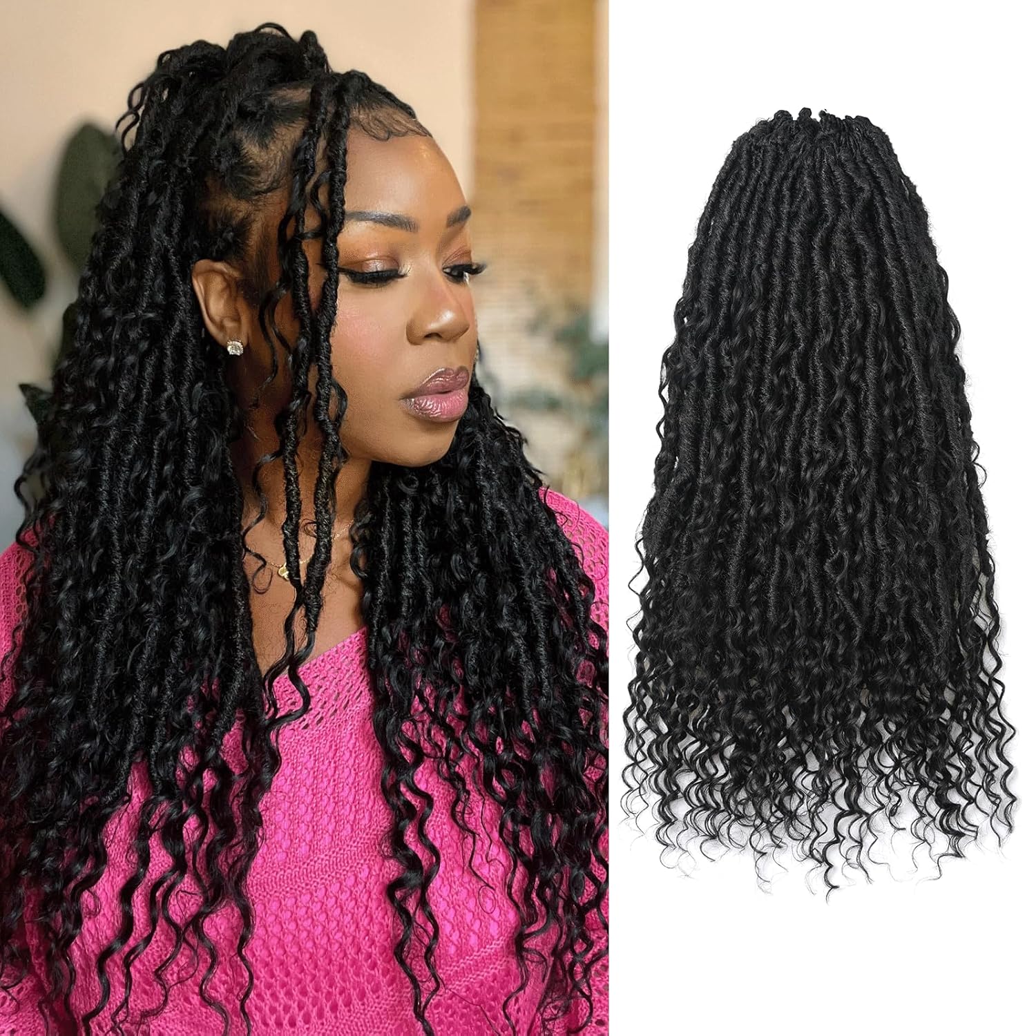 Amazon.com : Toyotress Boho Human Hair Locs - 22 Inch 8 Packs Pre ...
