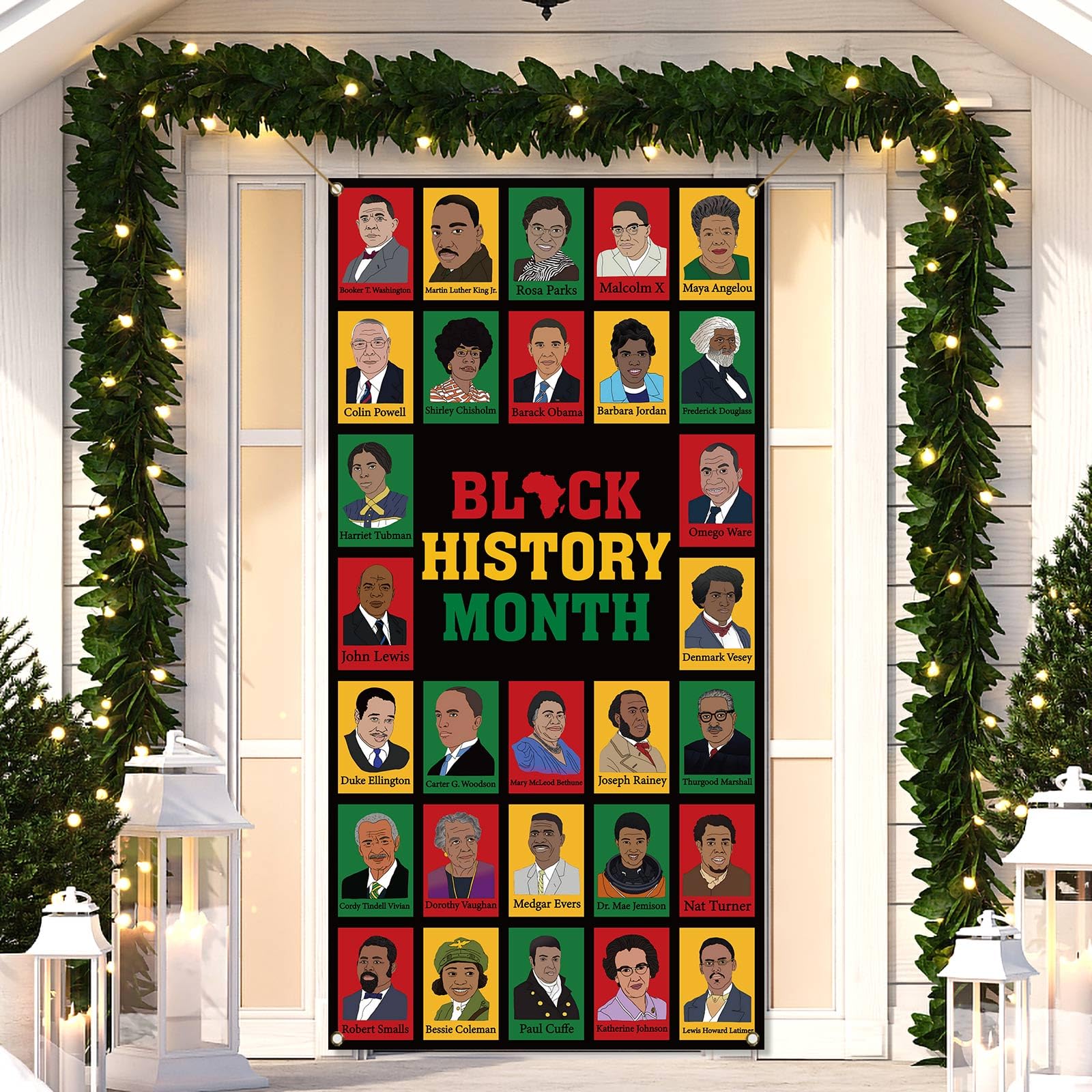 Amazon.com: Black History Month Door Cover African American Holiday Art ...