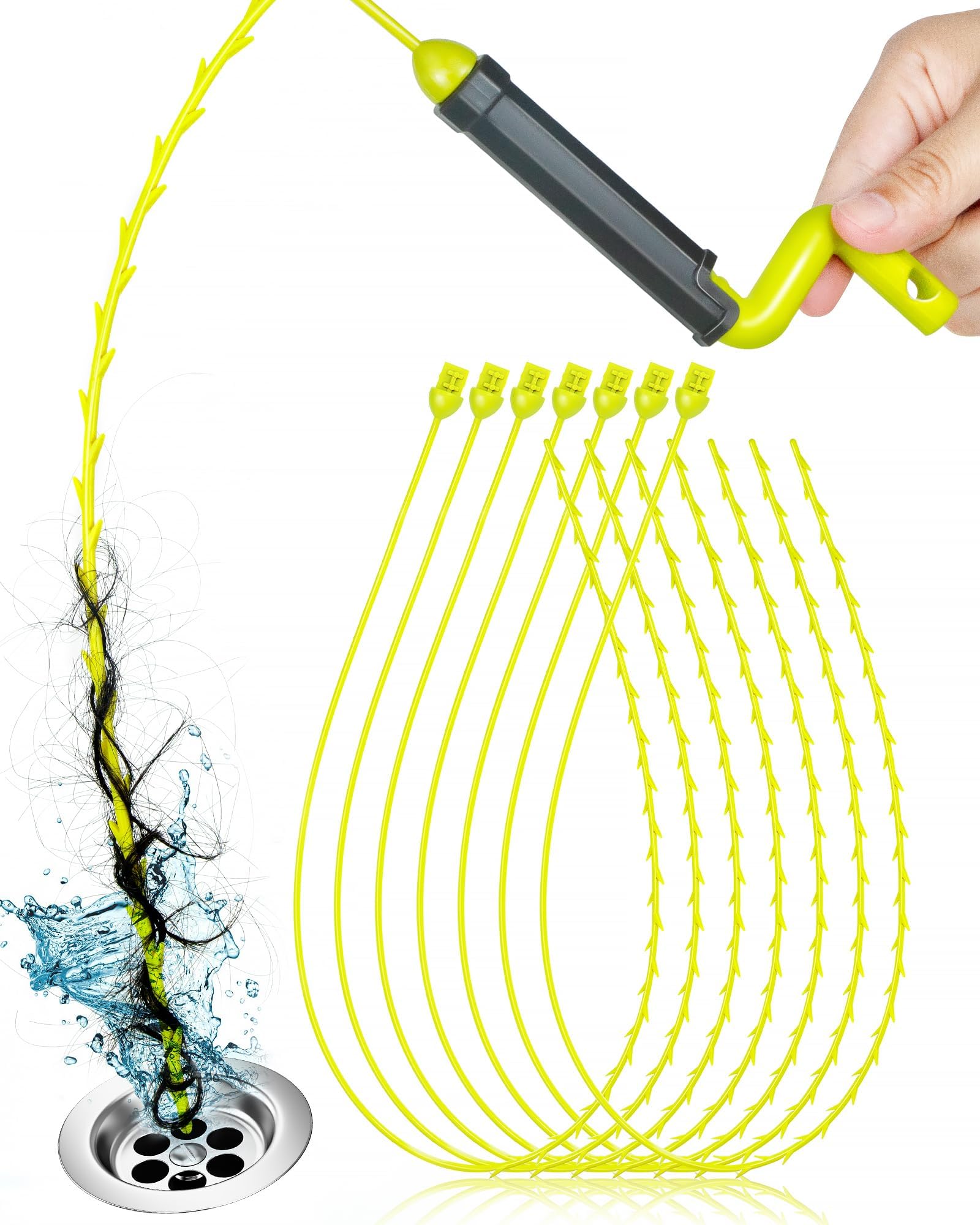 35-Inch Rotating Drain Clog Remover Tool, Hair Catcher Drain Cleaner ...