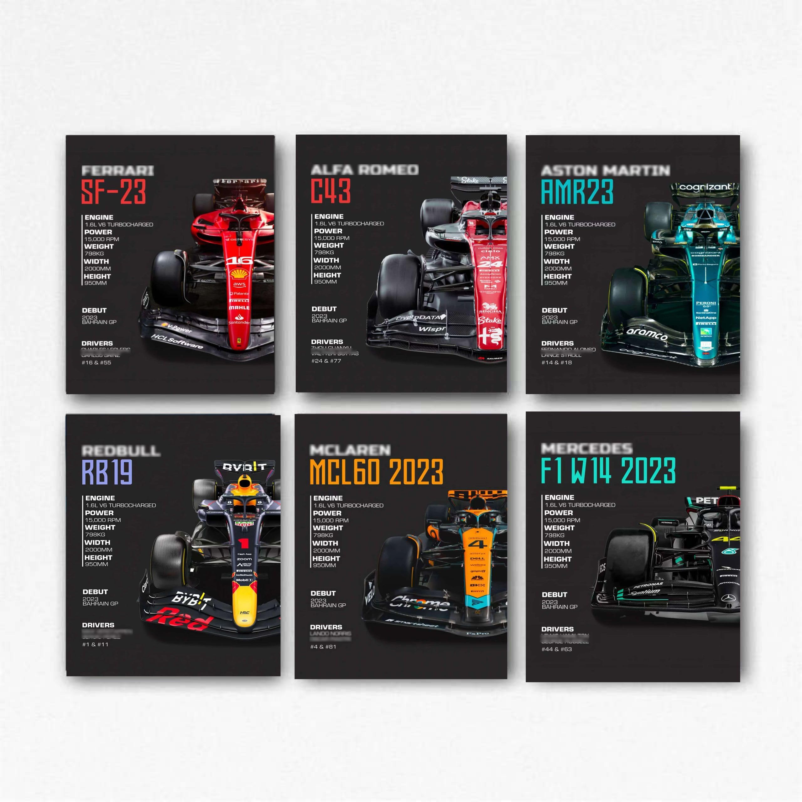 Amazon.com: AKBOK Vintage Car Racing Poster Set (9 Pcs), Premium Solar ...