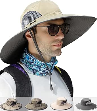 Extra Large Bucket Hat for Big Head, XXL Wide Brim Bucket Sun Hat Men ...