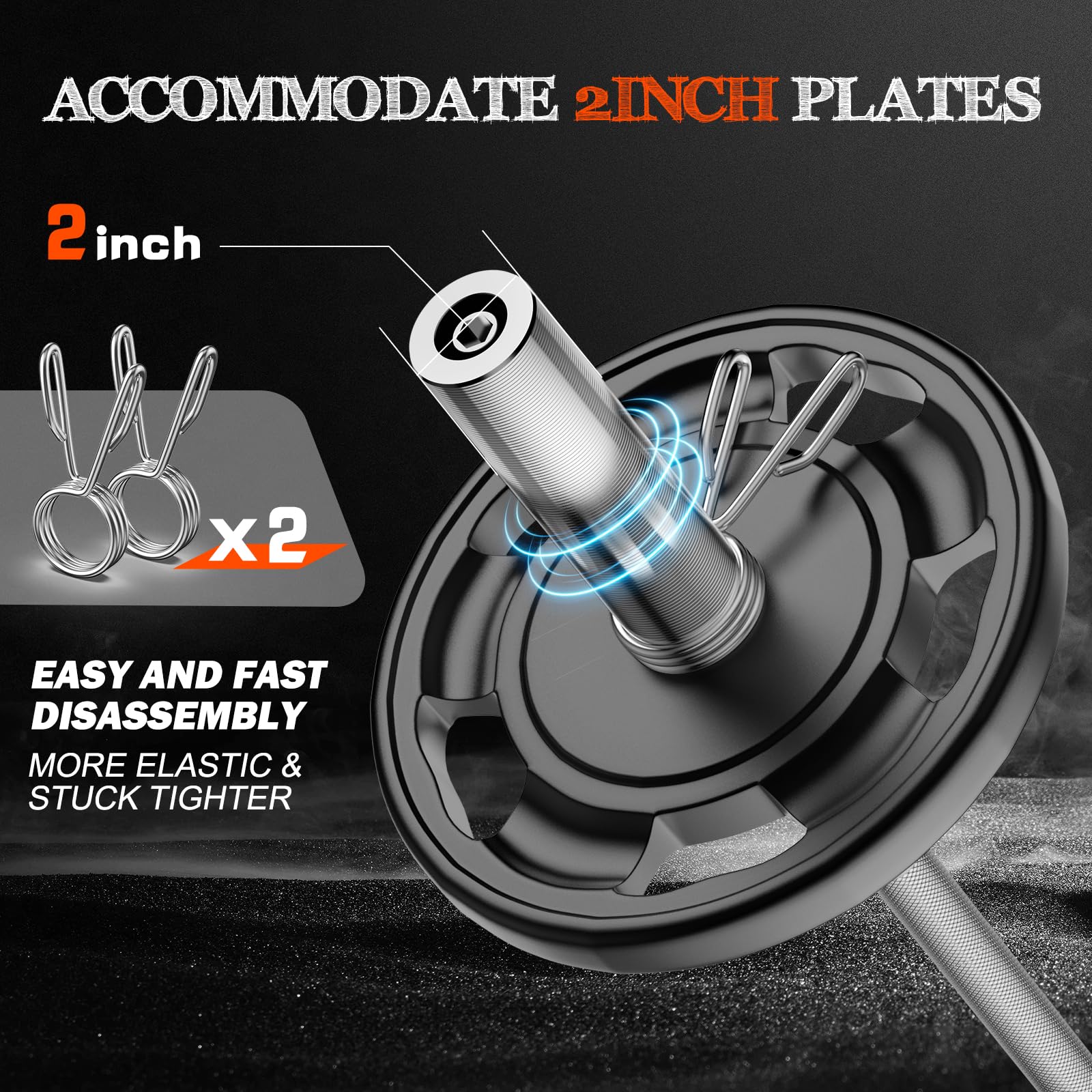 Snapklik.com : 56" Olympic Barbell Bar, 2" Standard Straight Barbell ...