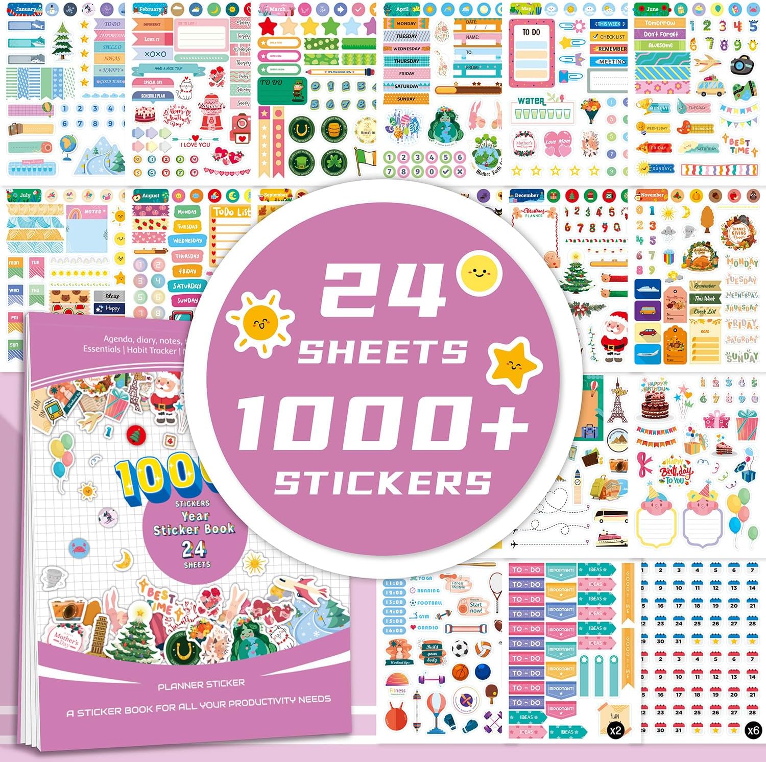 Amazon.com: Planner Stickers for Adults - 1400+ Daily Planner Stickers ...