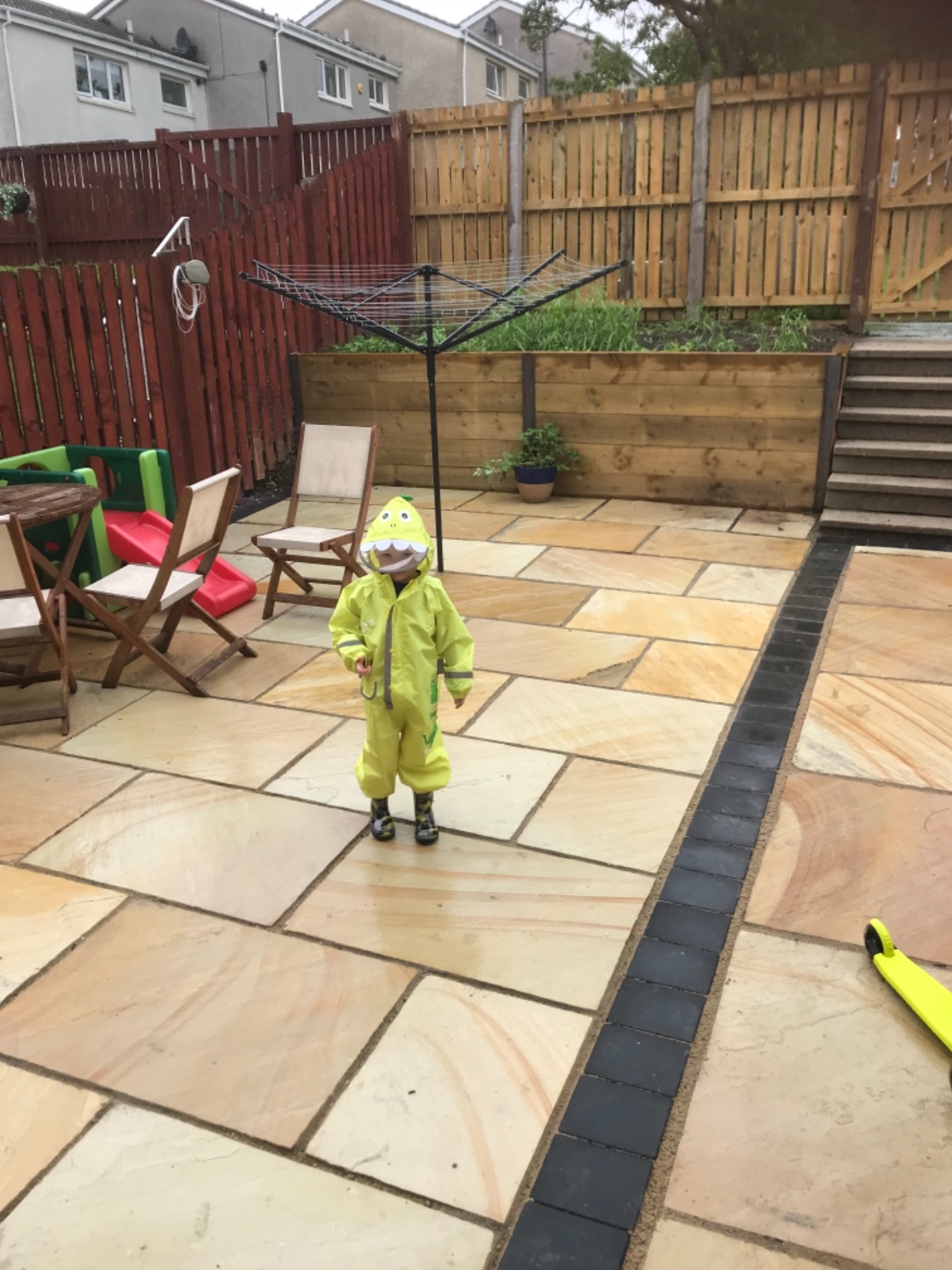 FUDE Clothes Airer Dryer Washing Line 50m Outdoor Garden 4 Arm folding ...