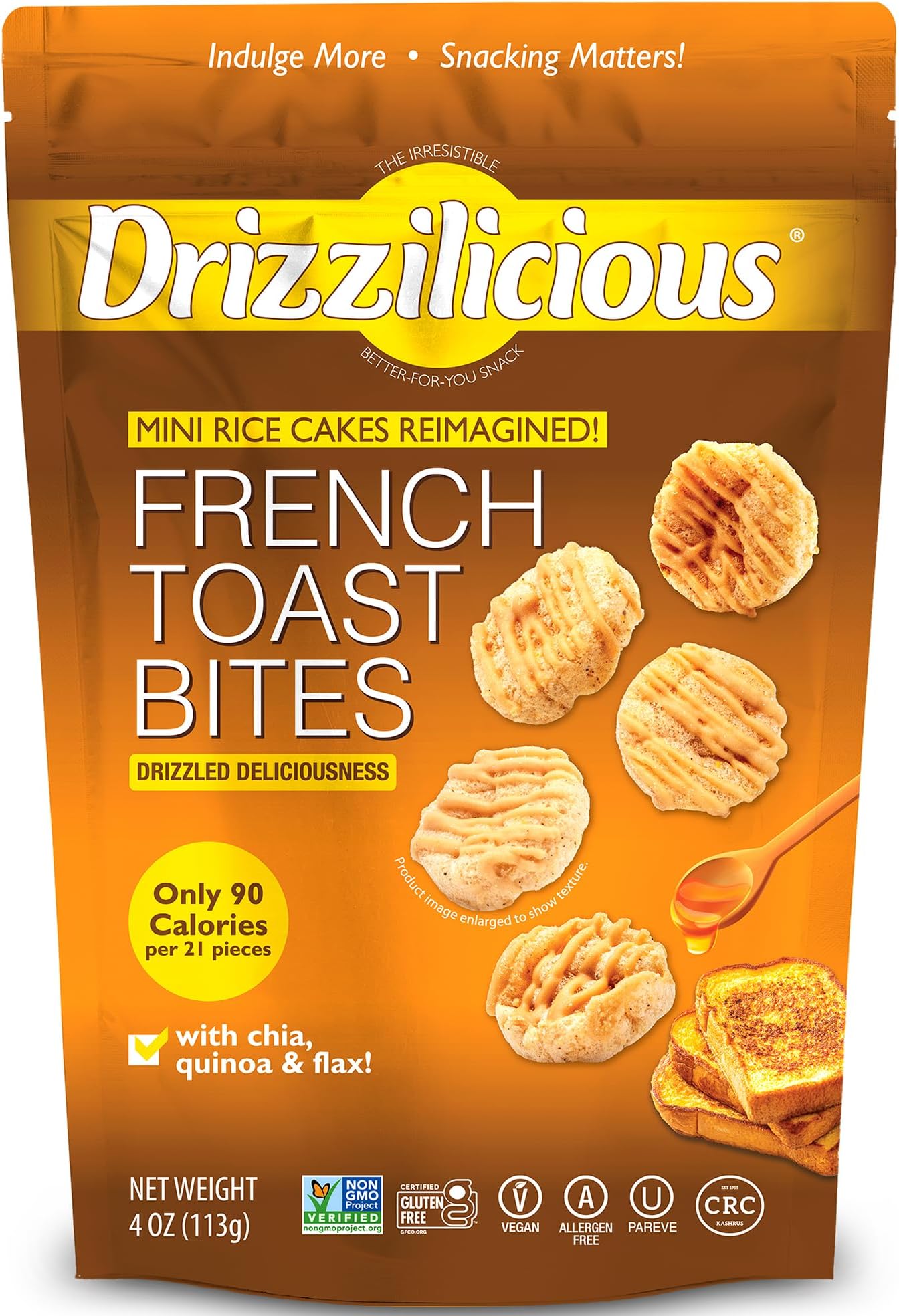 Amazon.com: Drizzilicious Mini Rice Cakes French Toast - Rice Crisps ...