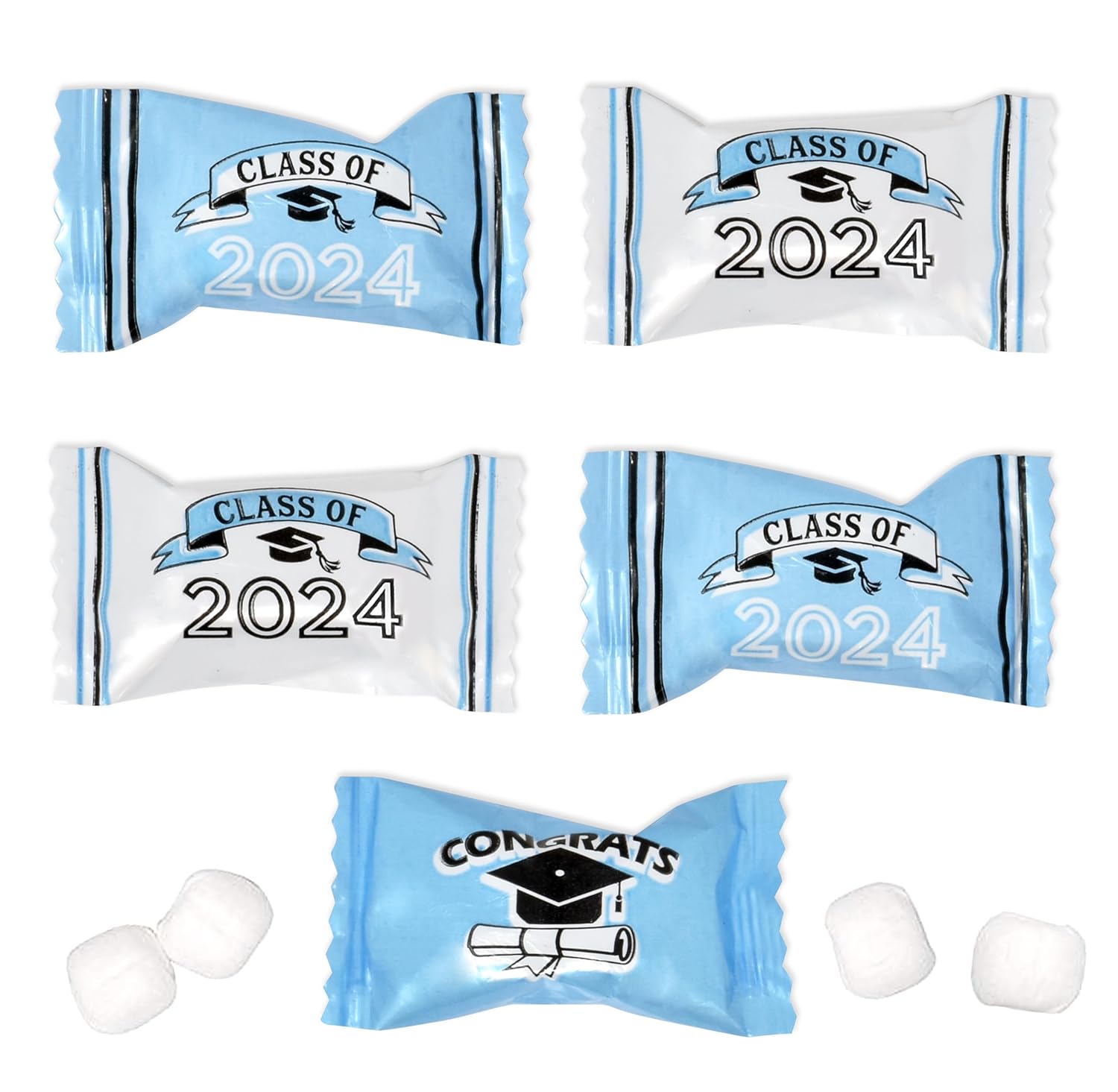 Amazon.com : Light Blue Graduation Butter Mints Class of 2024 Candies ...