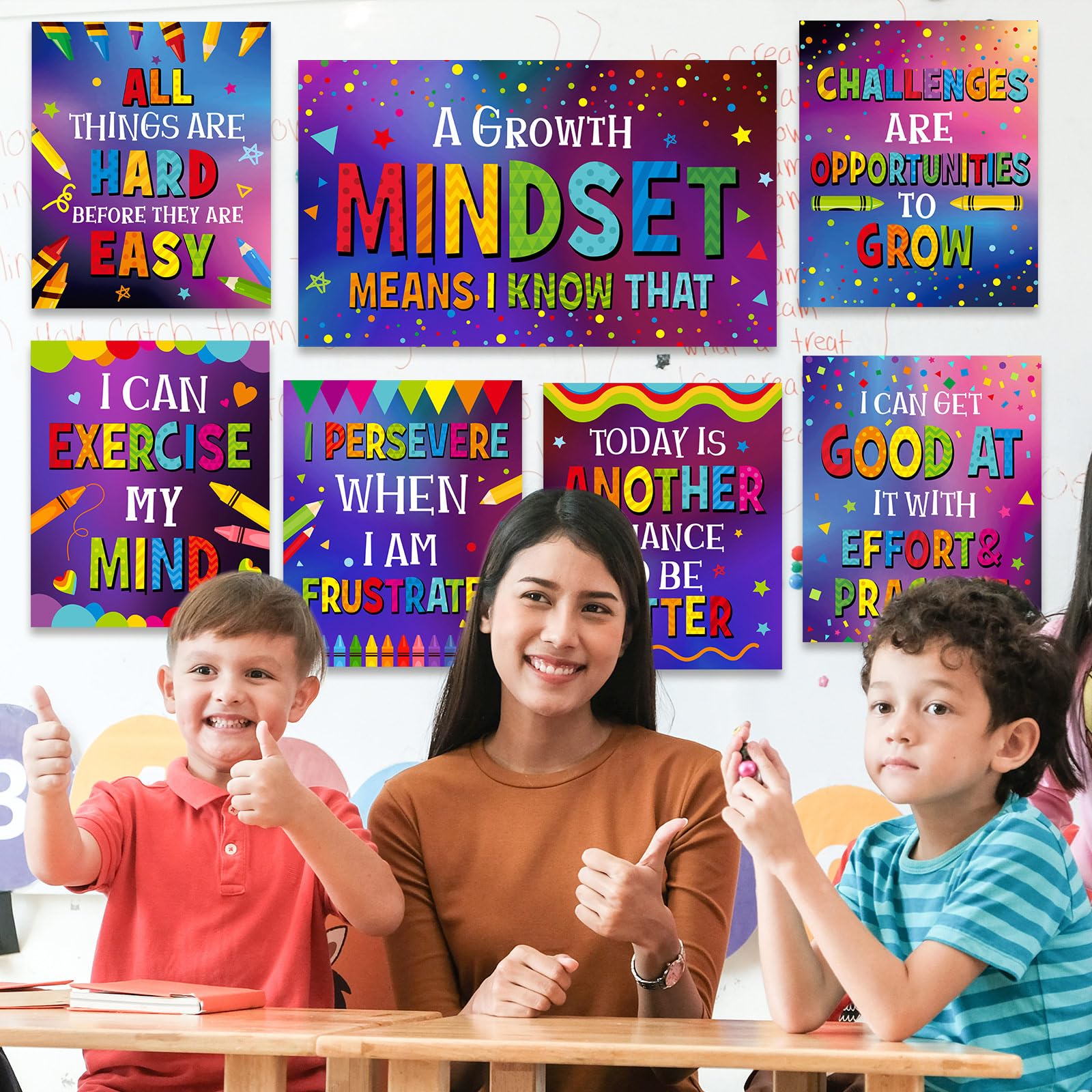 Snapklik.com : 9 Pcs Purple Growth Mindset Poster Growth Mindset ...