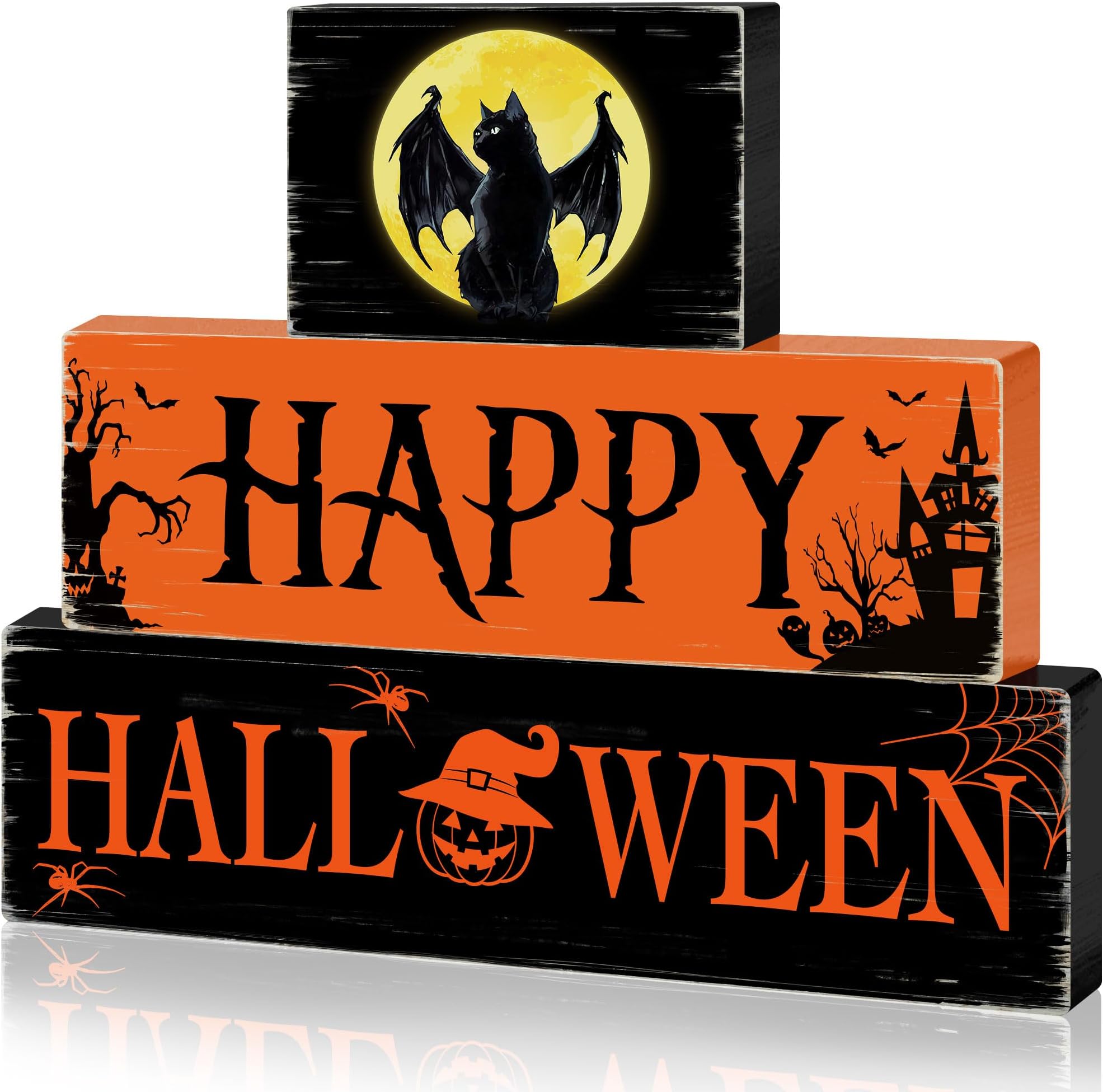Amazon.com: Happy Halloween Decor and Reversible Merry Christmas Decor ...