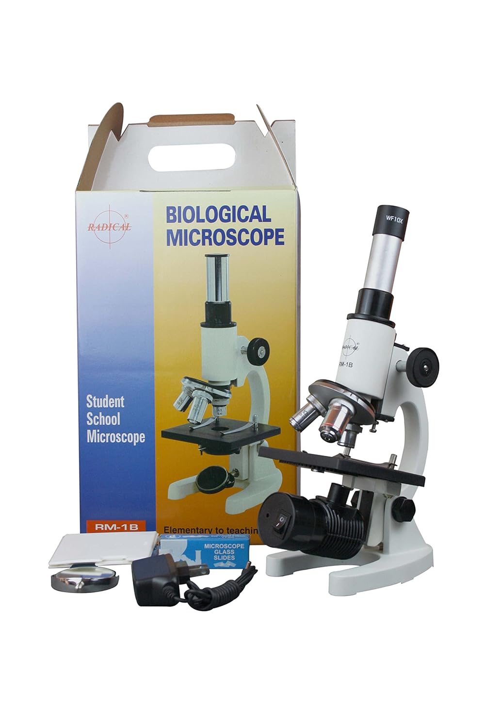 Radical 40-600x Student Cordless LED School Compound LED Microscope ...