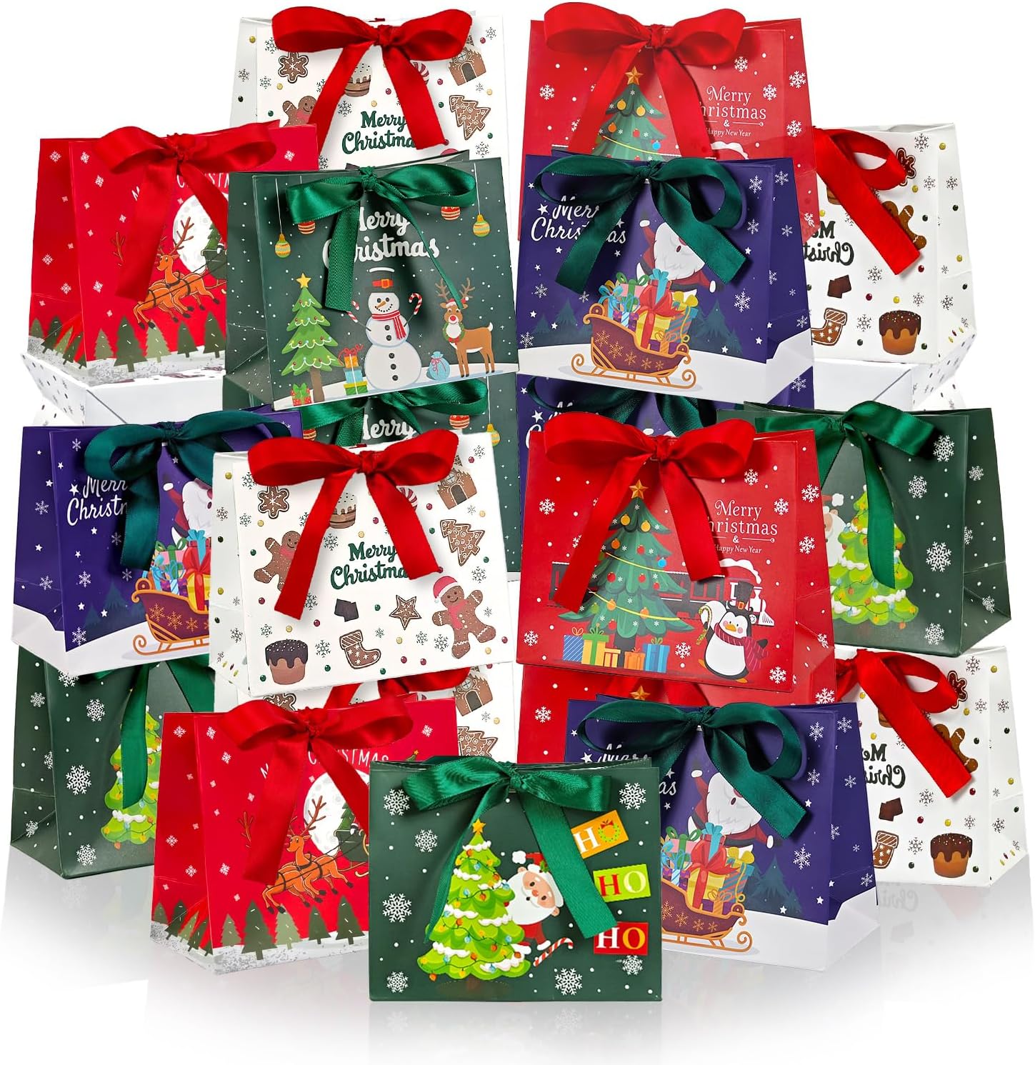 Amazon.com: EQOREIIN 48 Pack Christmas Small Gift Bags, 6.4x3.1x5.1 ...
