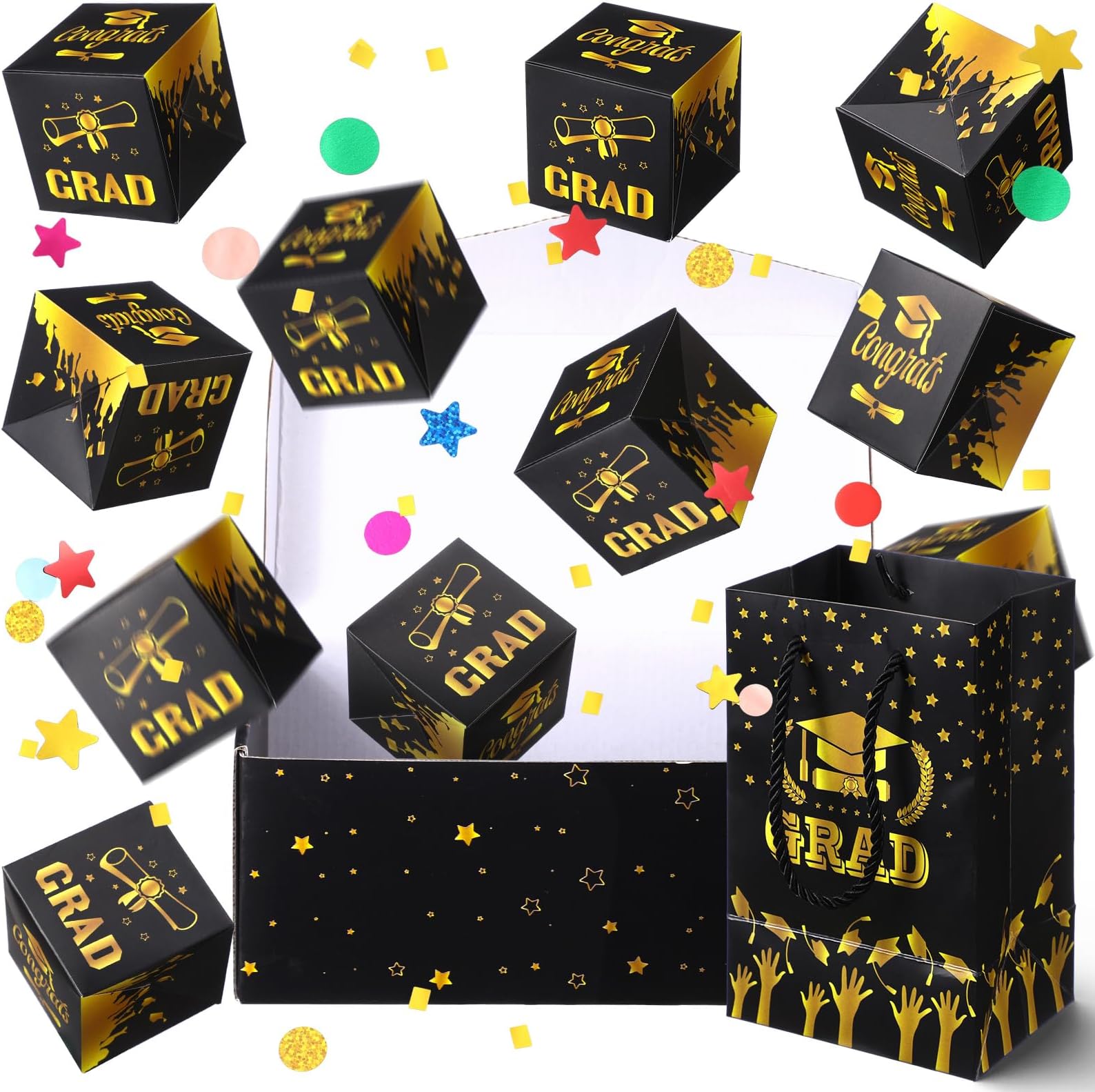 Amazon.com: Tellingyou 12 Pcs Graduation Exploding Money Gift Boxes ...