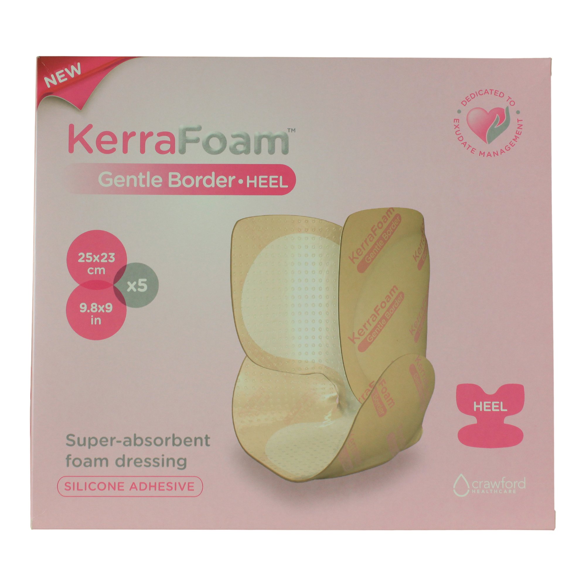 Buy KerraFoam Heel Gentle Border Foam Dressing for Wound Care (CWL1024 ...