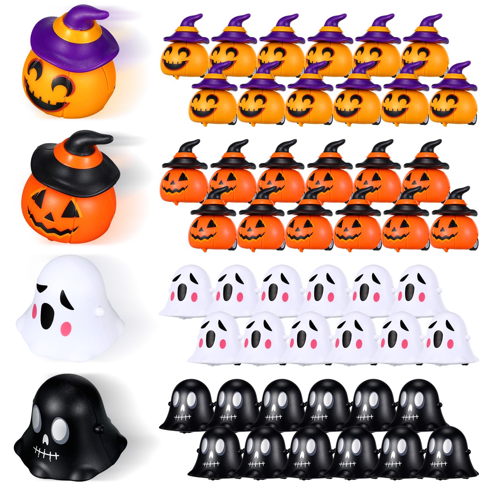 Amazon.com: Meooeck 48 Pcs Halloween Pull Back Cars 4 Styles Mini ...