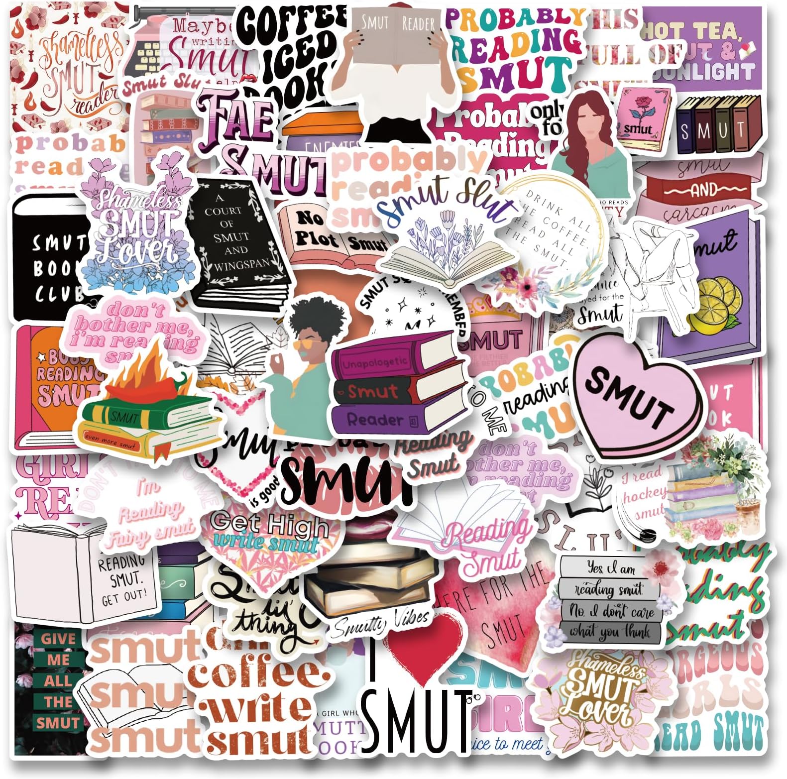 Amazon.com: 18DECOFUS (3pcs) Anti Depressants Sticker, Bookish Sticker ...