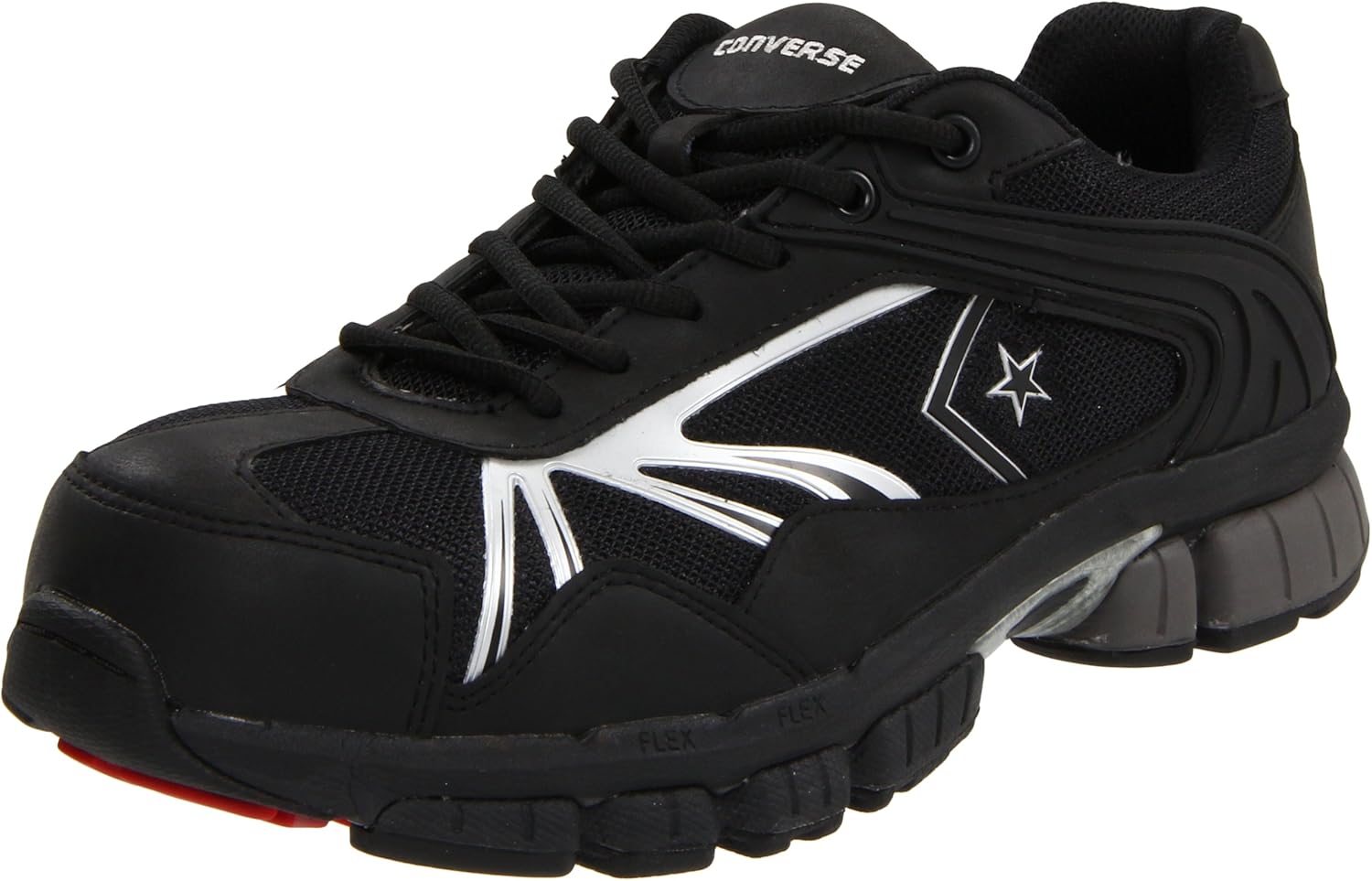 Amazon.com | Converse Work Men's Performance Work Shoe,Black/silver,7.5 ...