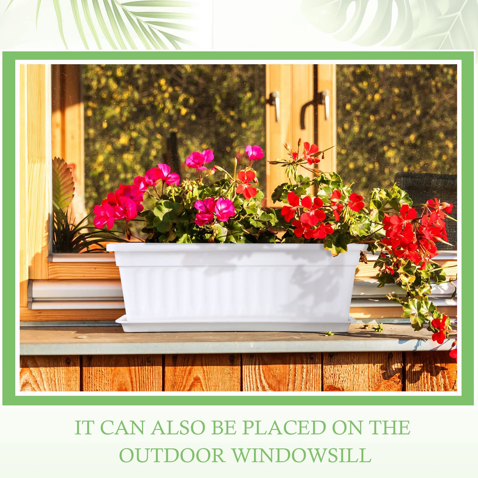 18 Pack Window Planter Box 17 Inches White Planter Boxes Plastic ...