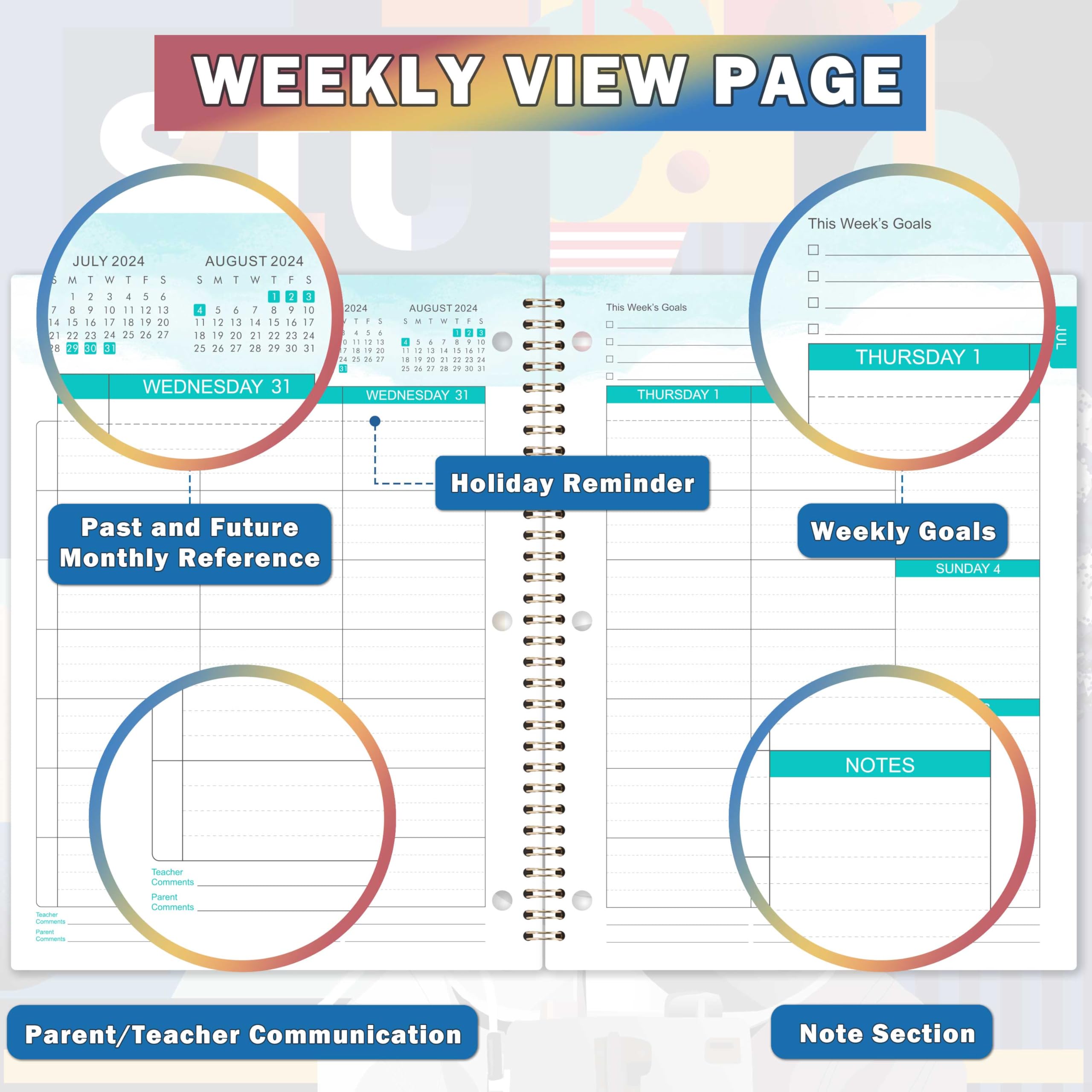 Snapklik.com : Student Planner 2024-2025 - Weekly & Monthly School ...