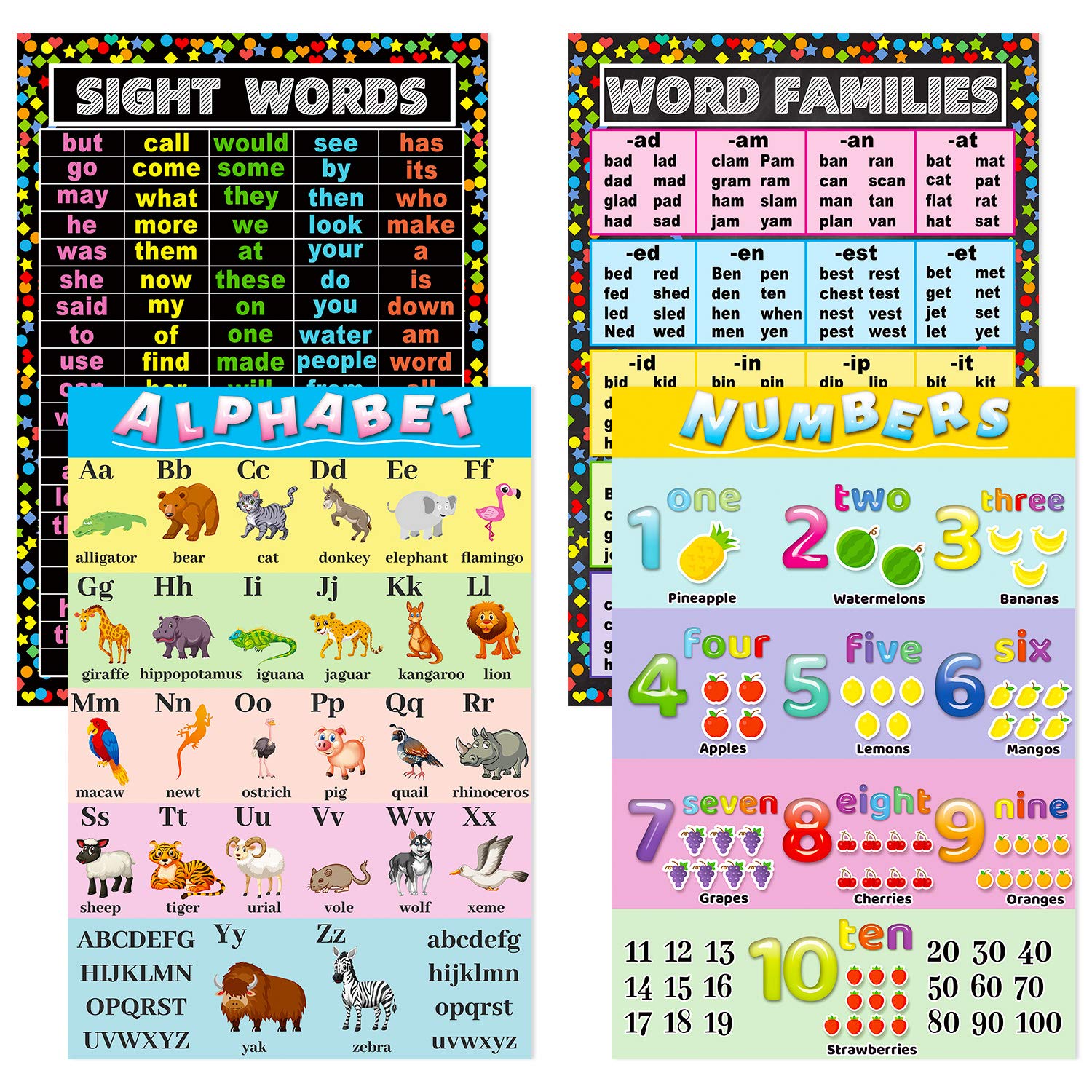 4 Pieces Alphabet Numbers 1 10 Sight Words And Word | Desertcart South ...