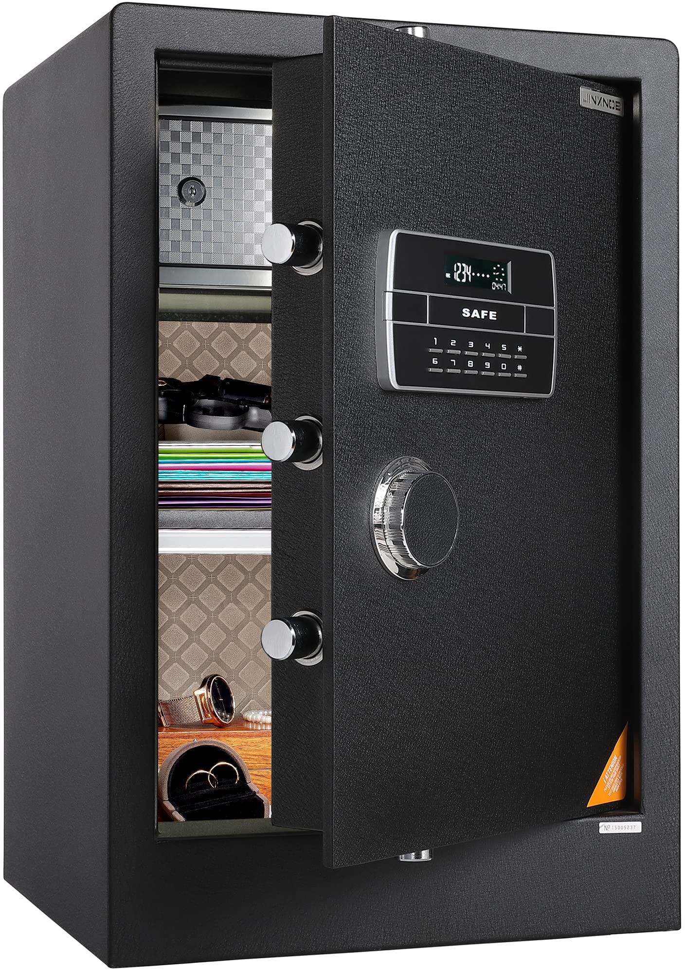 JINXNOBI Large Security Safes for Home, Luxury Digital Home Safe Box 4. ...