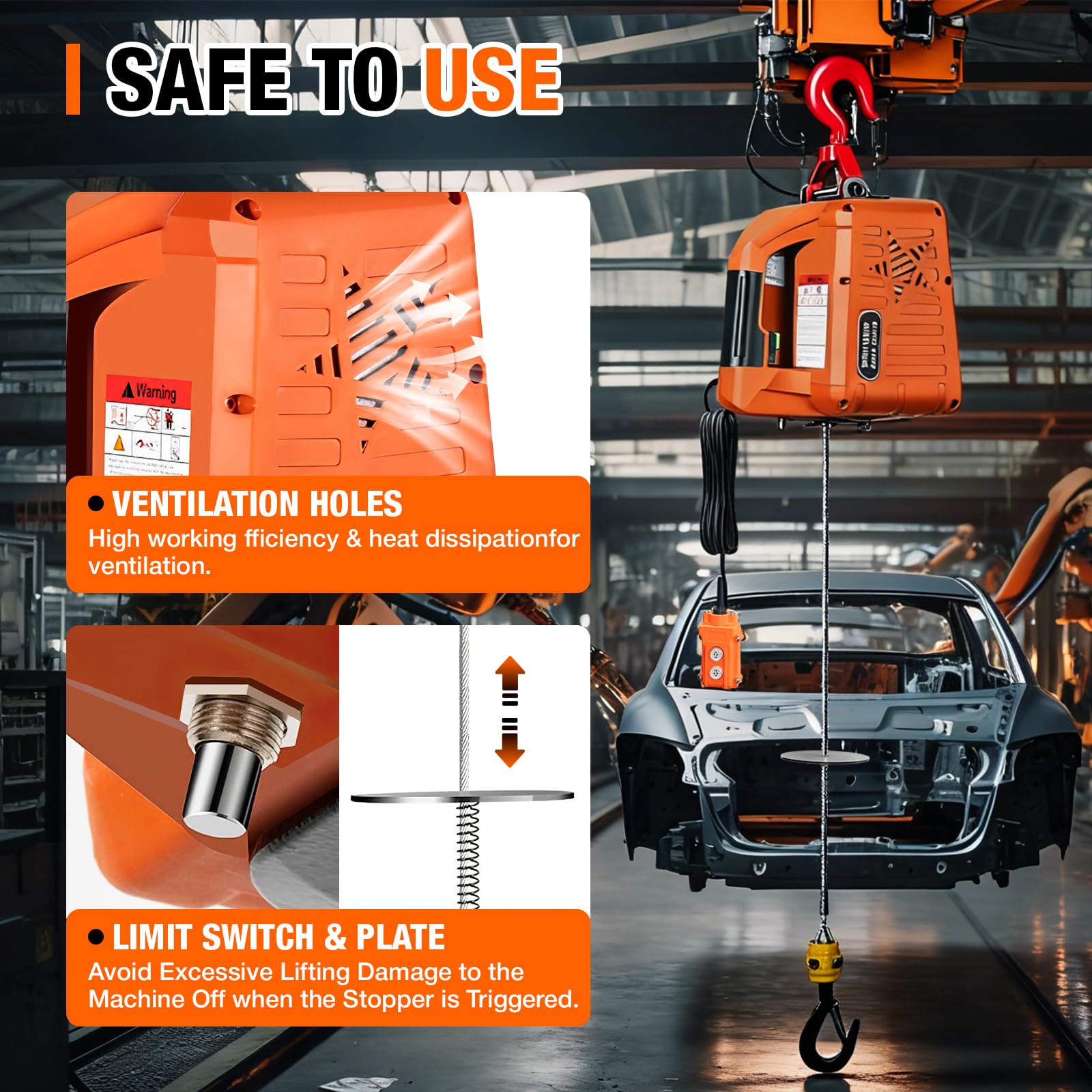 Snapklik.com : 3 In 1 Electric Hoist Winch,2200 Lbs Manual/Wired ...