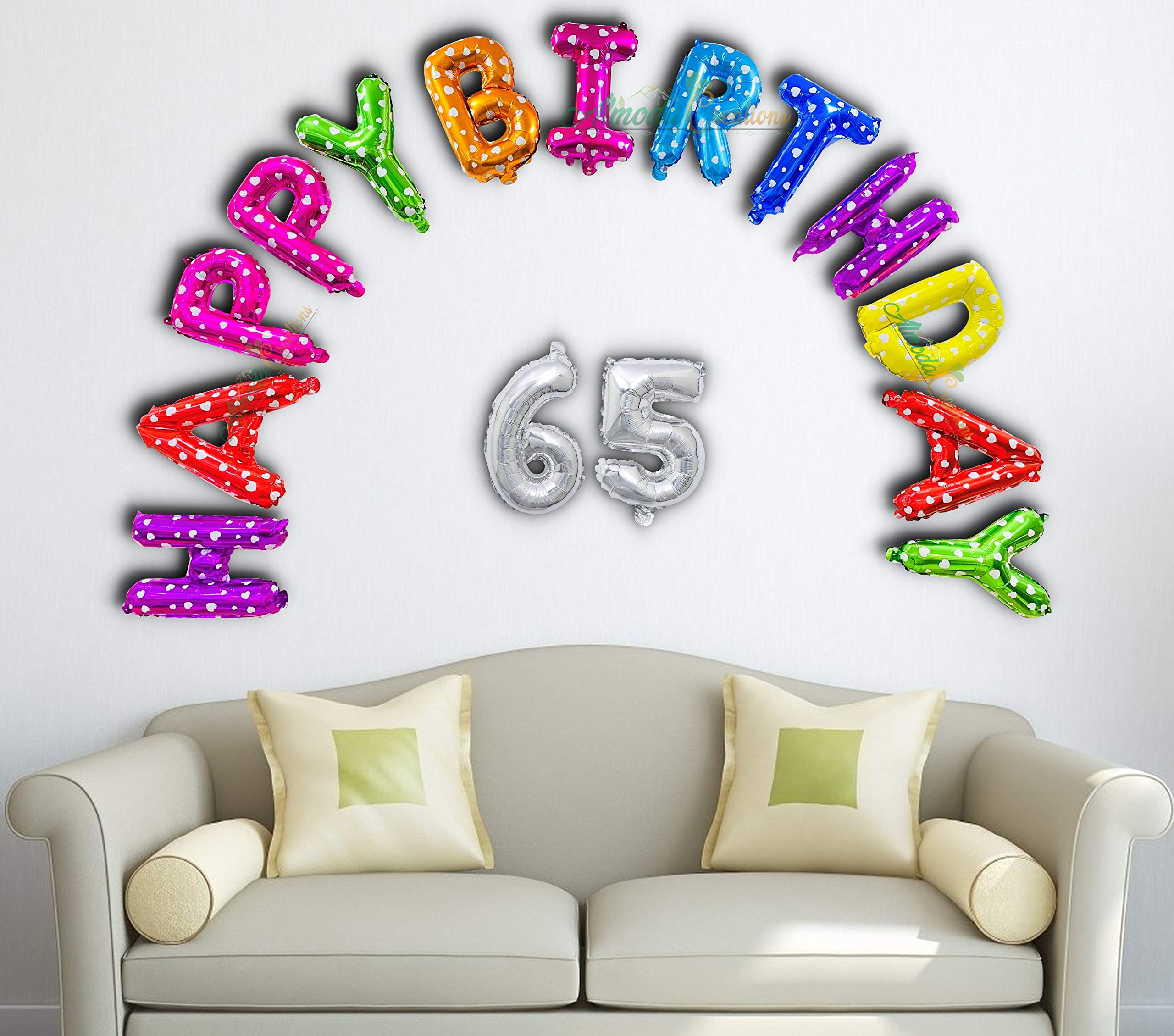 Buy Almoda Creations® Happy 65th Birthday Decoration Set, 65th Happy ...
