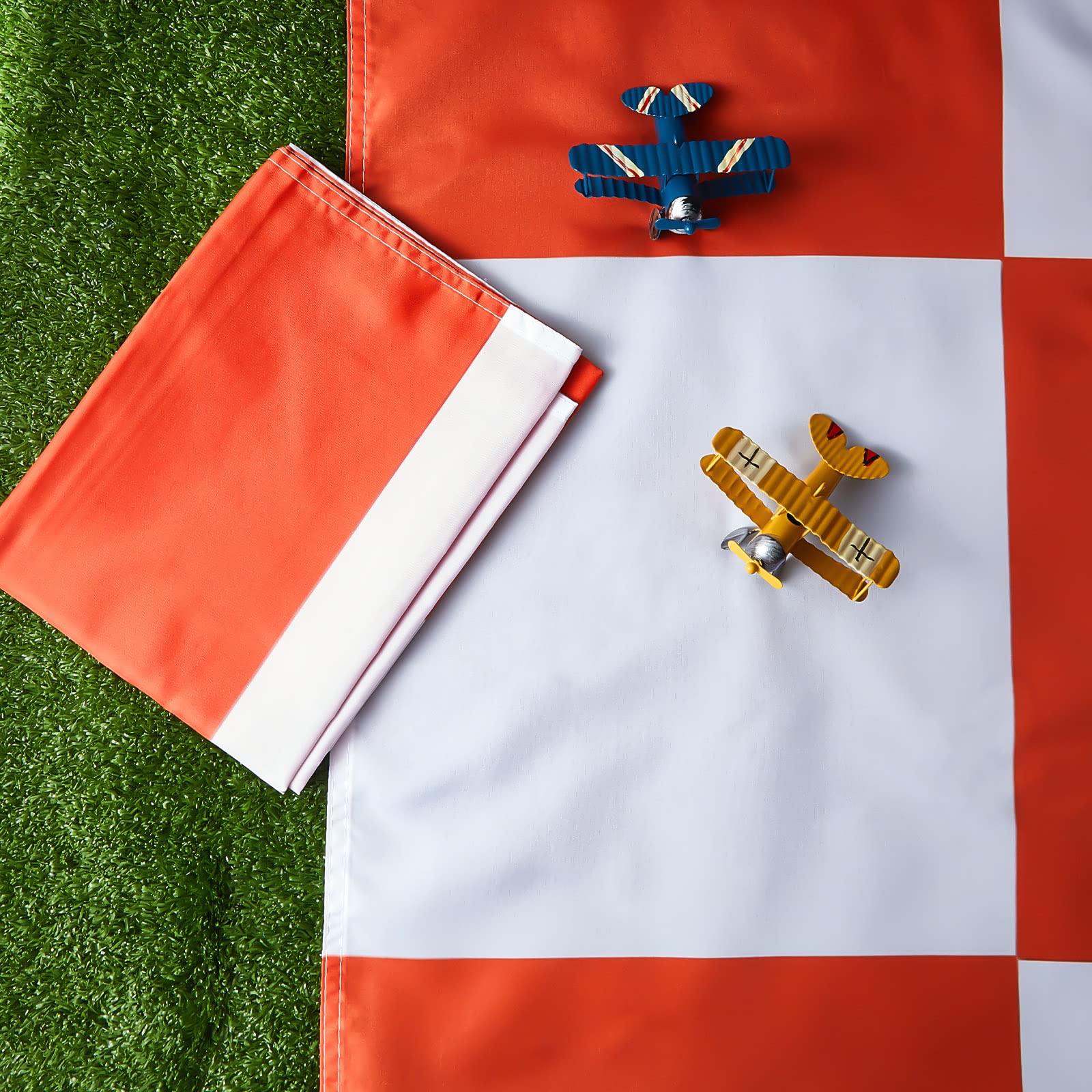 Snapklik.com : Safety Flag Airport Flag, 36 X 36 Inch, Marking Flags Orange And White Checkered ...