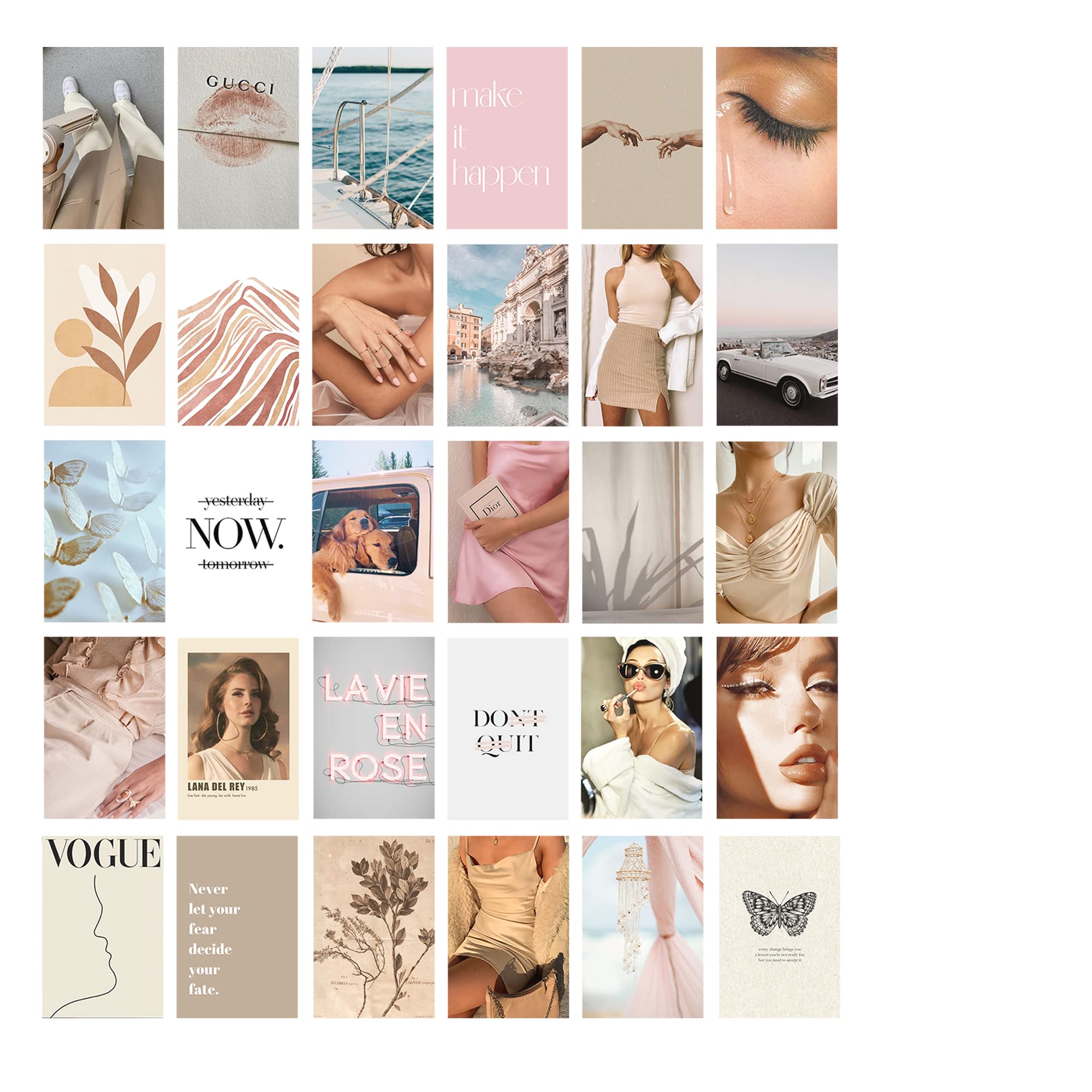 Thepaper9store Soft Netural Collage Kit Aesthetic Room Decor Self ...