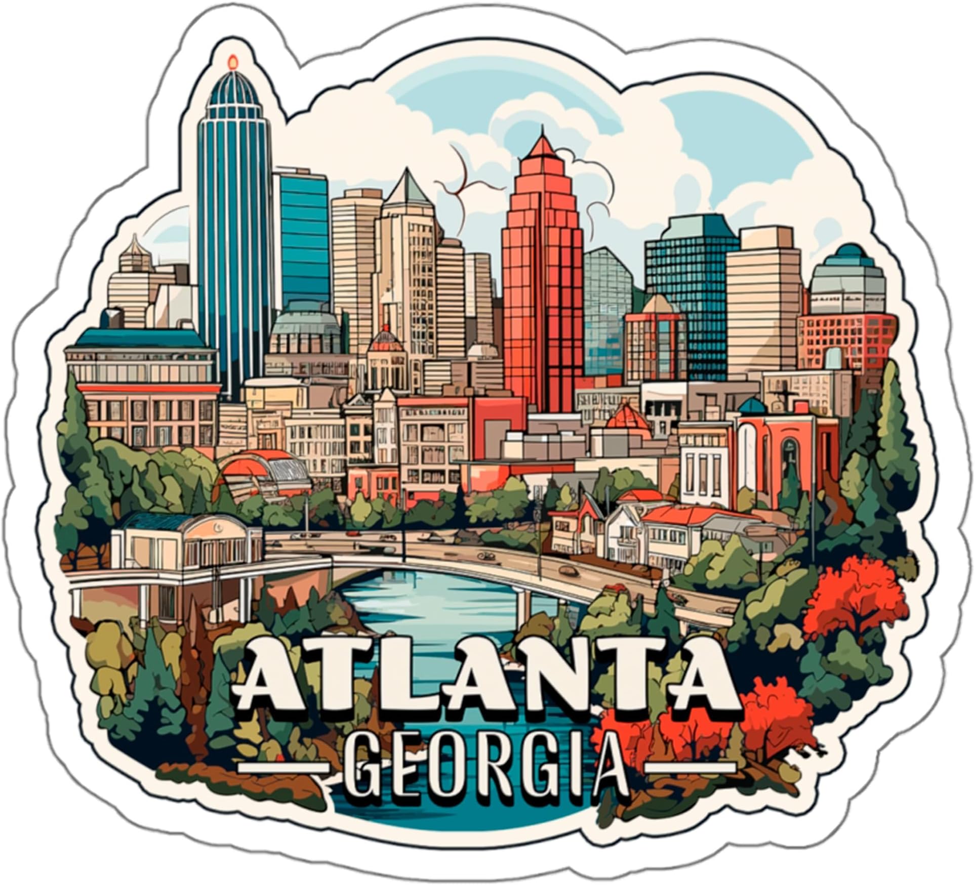 Amazon.com - Atlanta Vinyl Waterproof Sticker Decal Car Laptop Wall ...