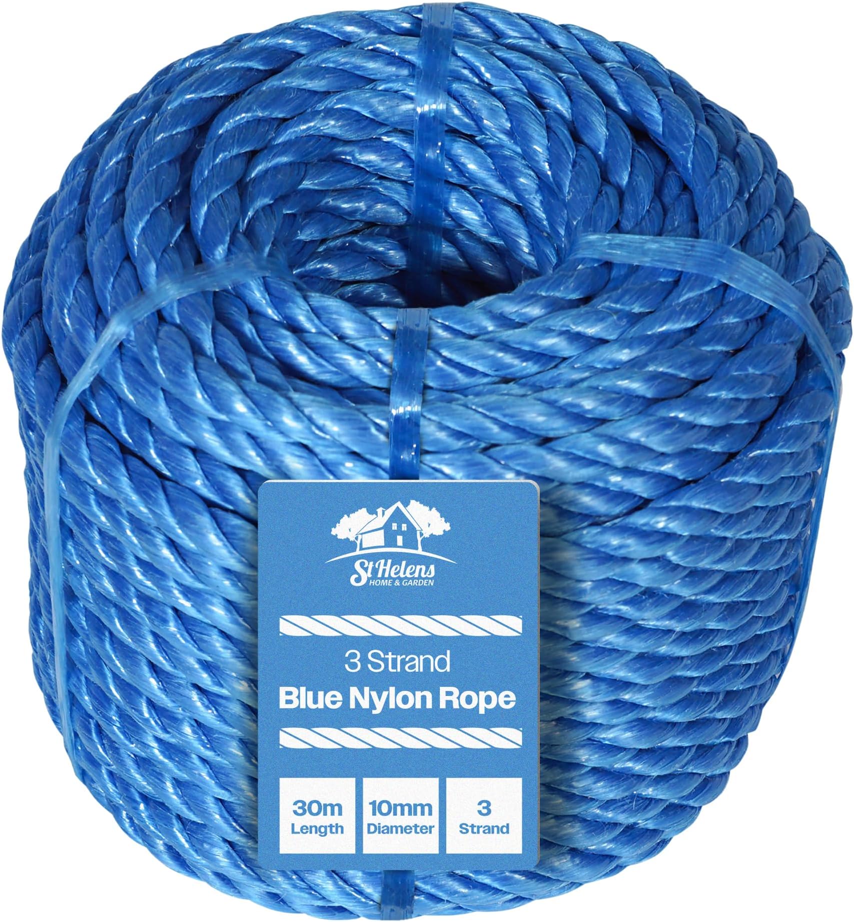 St Helens Home and Garden 3 Strand Twisted 10mm strong Nylon Rope for ...