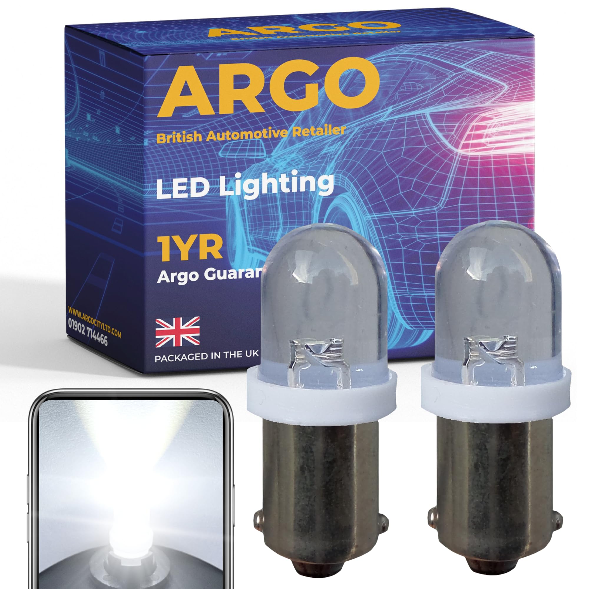 Argo 233 Ba9s Led Bulbs Xenon White 12v Car Light Bulbs Car Interior ...