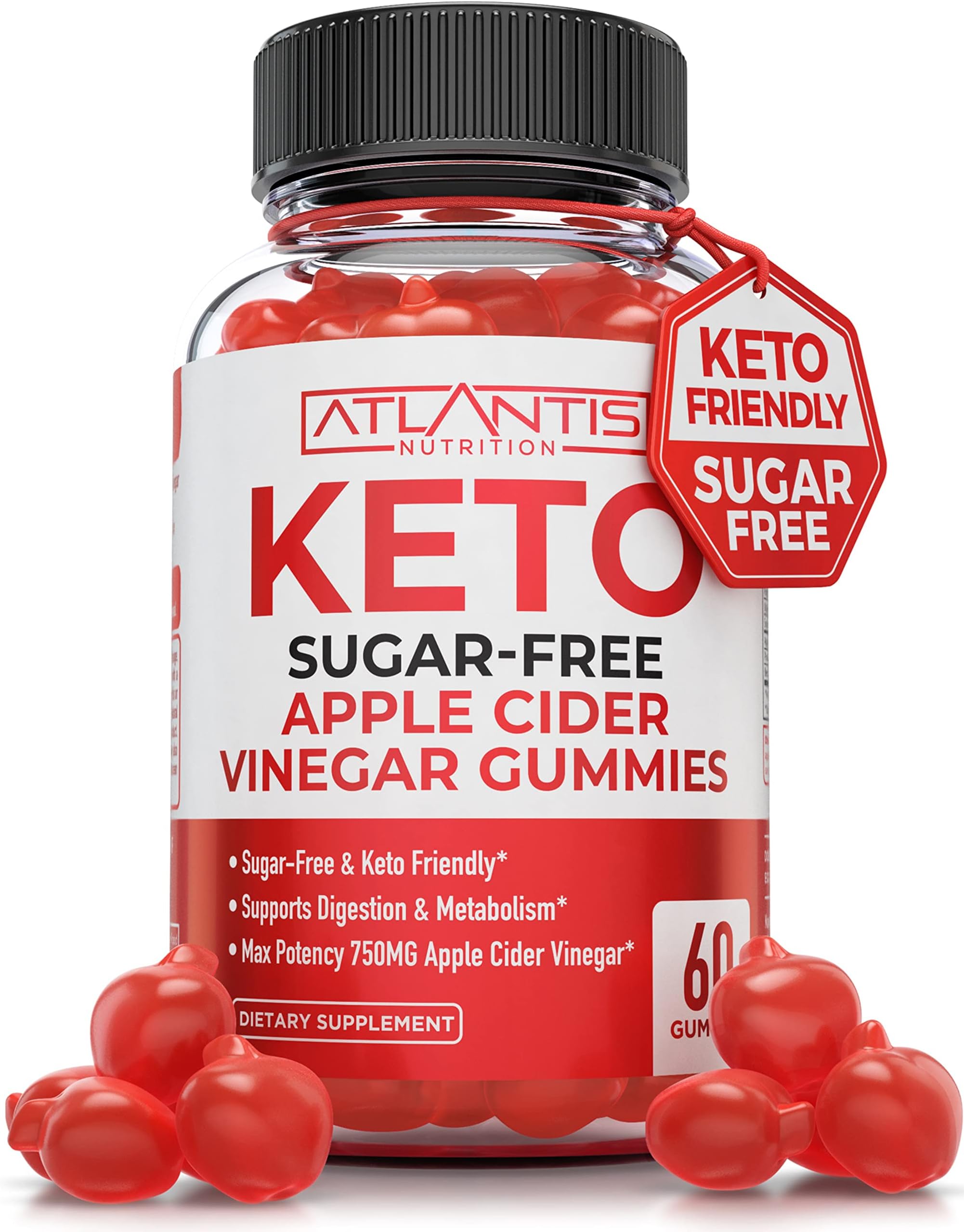 Amazon.com: Atlantis Nutrition Sugar-Free Keto ACV Gummies for Weight ...