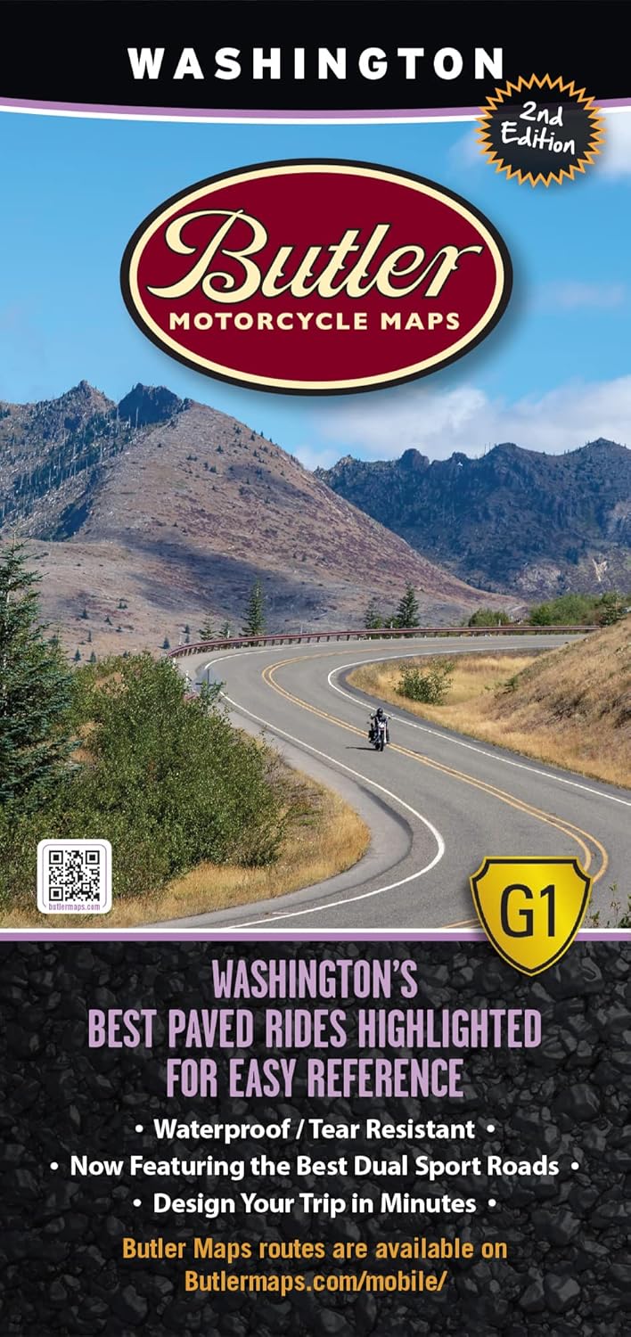 Butler Motorcycle Maps Washington G1 Map, Best Paved and Dirt Roads in ...