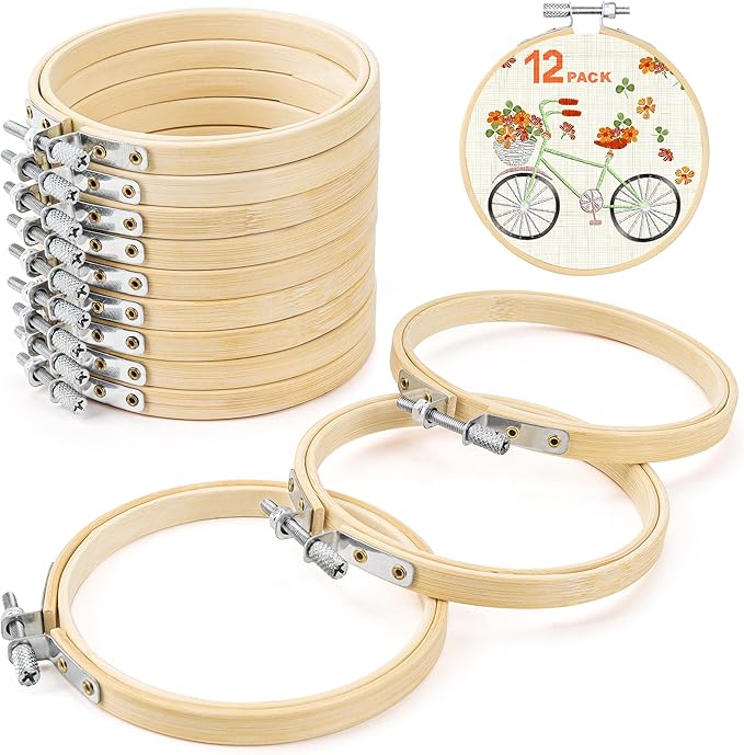 Amazon.com: GIEMSON Embroidery Hoop 4 Inch 12 Pieces Small Embroidery ...