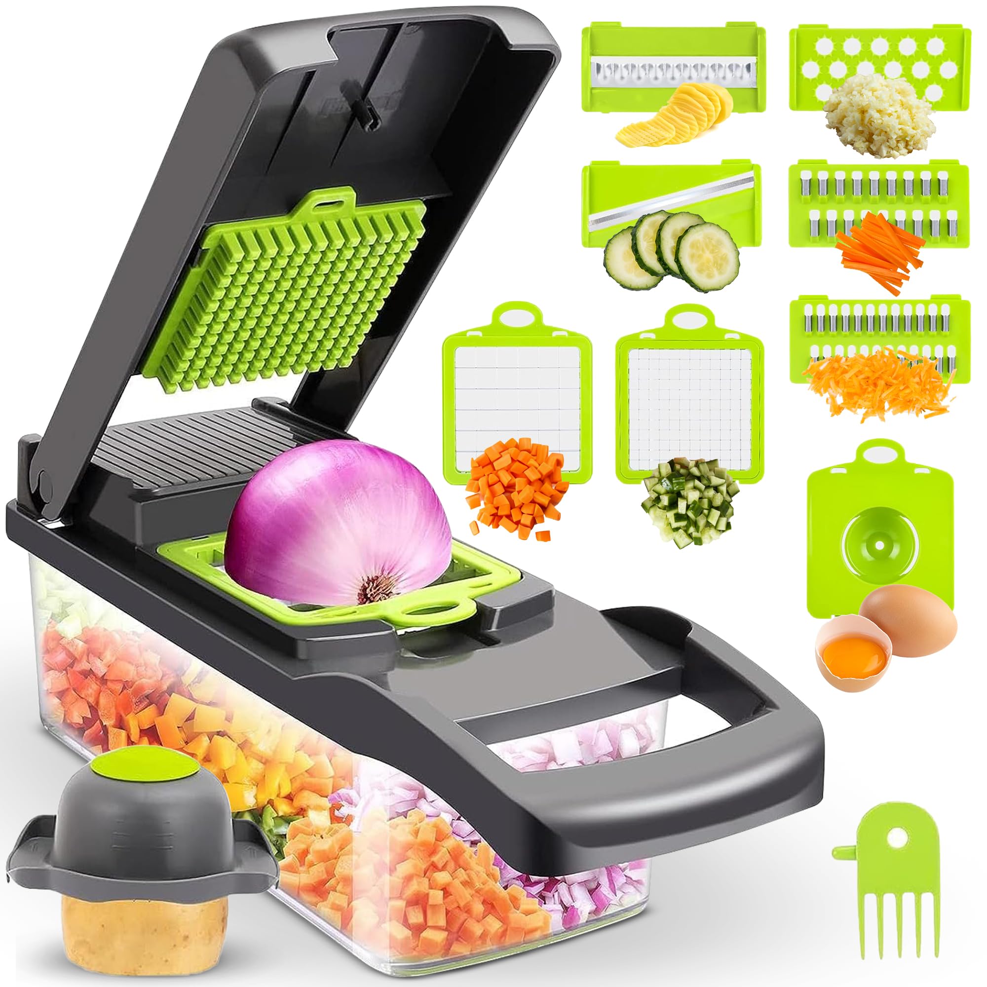 Amazon.com: Mr. CHOP CRAFT-Vegetable Chopper, Pro 15 in 1 ...