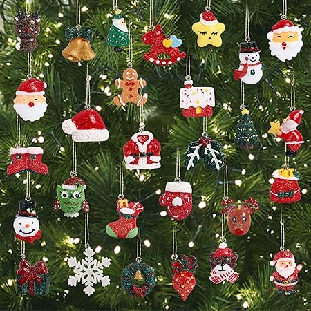 Amazon.com: 30pcs Mini Christmas Ornaments for Mini Tree Decorations ...